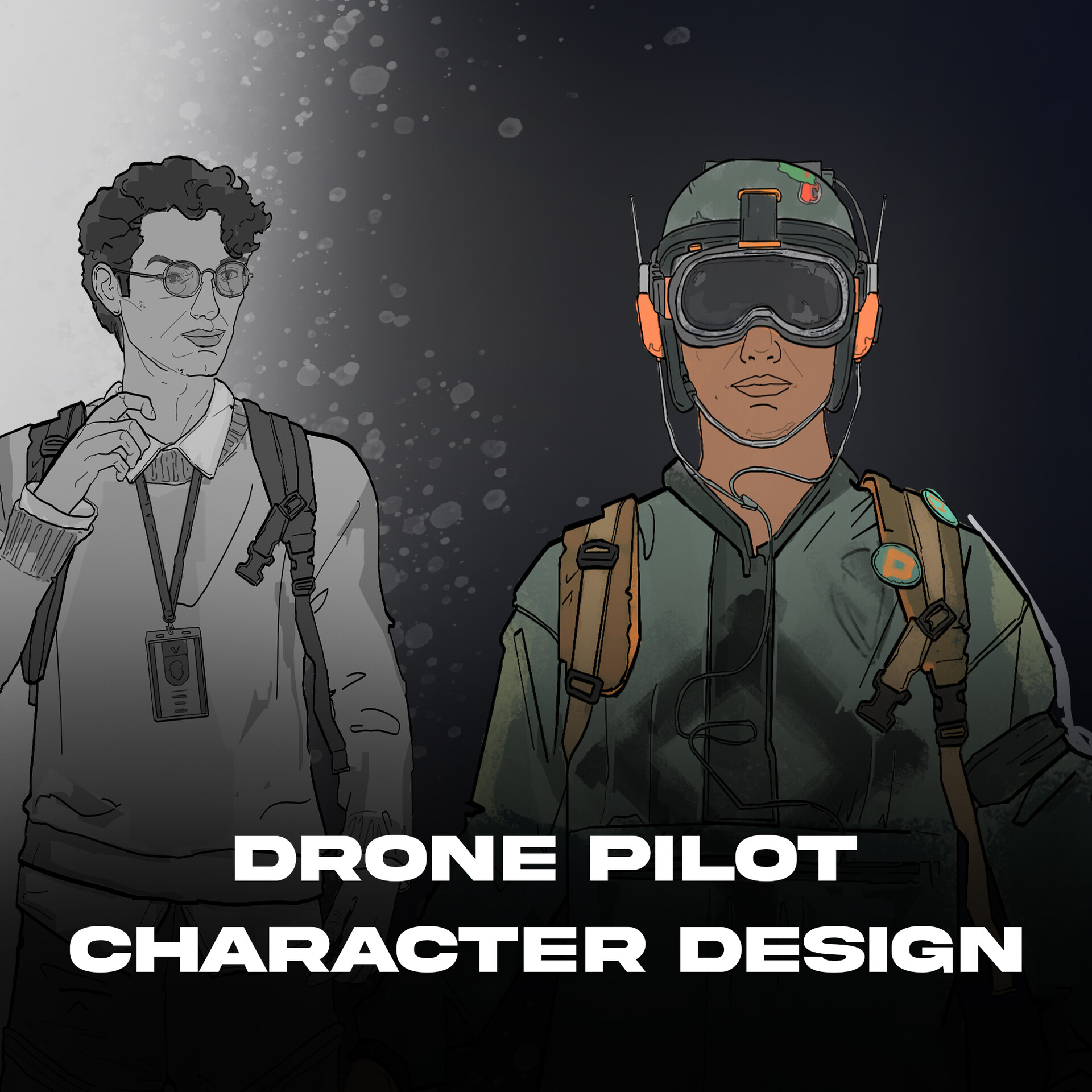 ArtStation - Drone Pilot in a cyberpunk world: Character design project