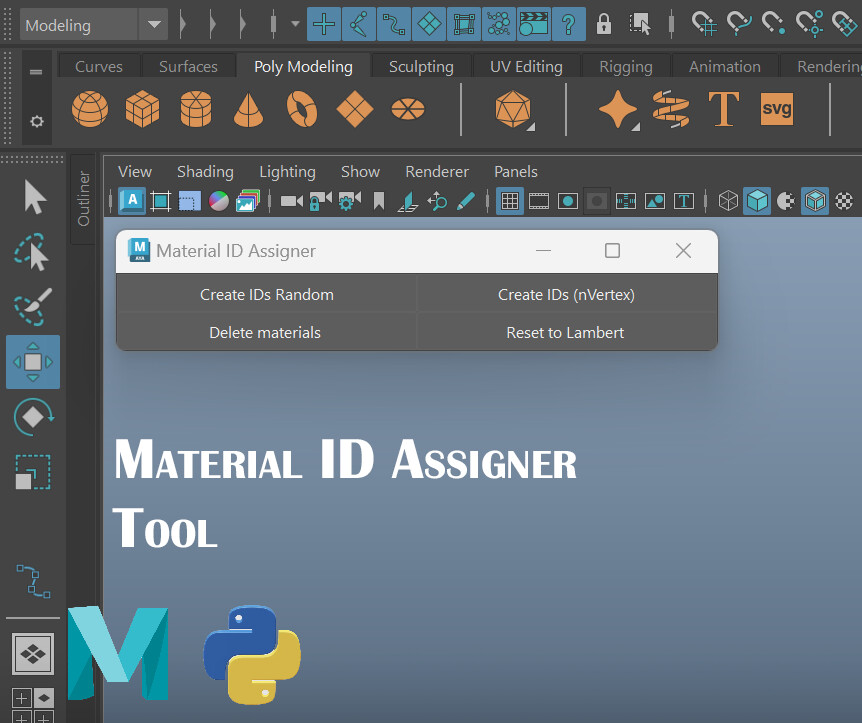 ArtStation - Maya Python tool (Material ID Assigner)