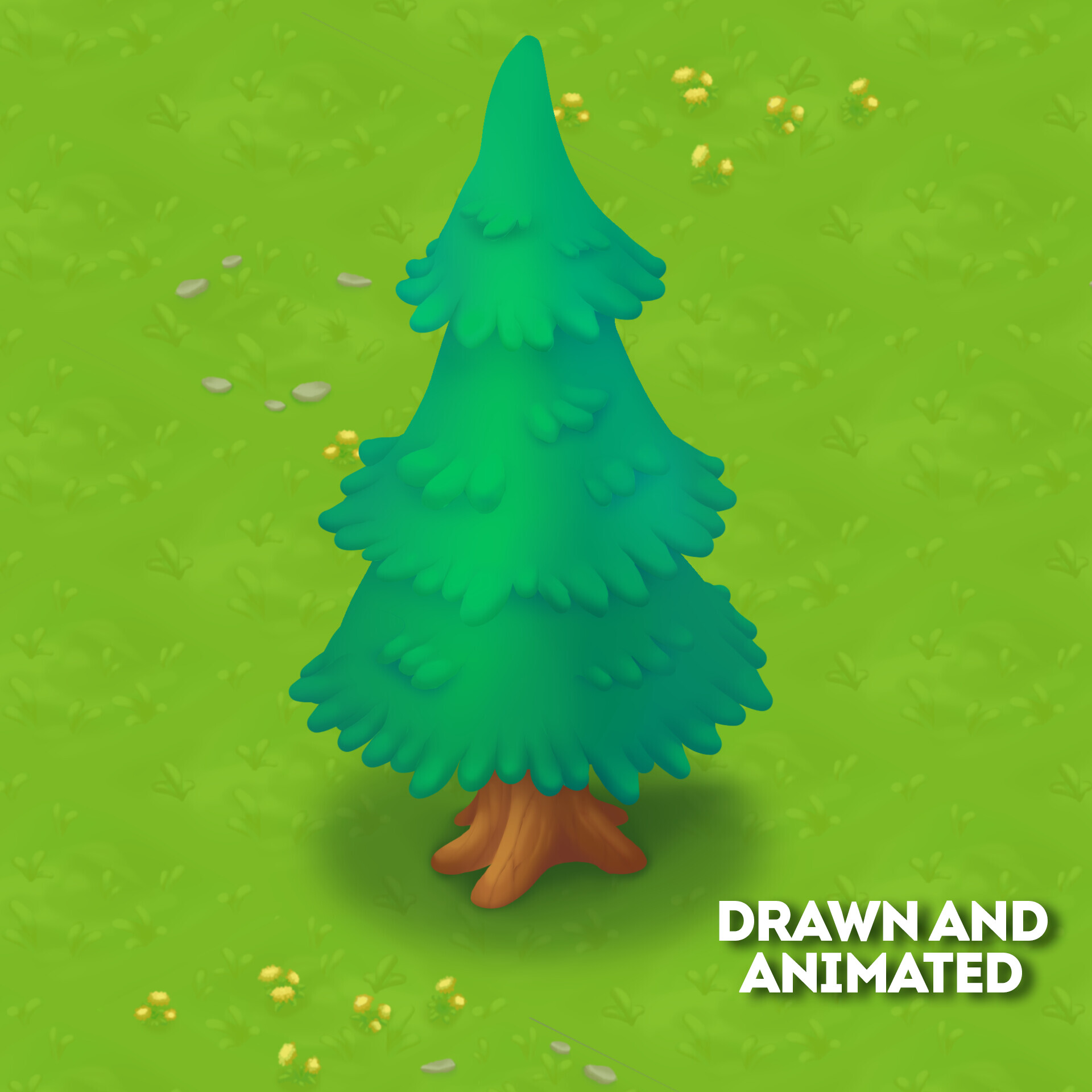 ArtStation - Isometric spruce drawn+animated