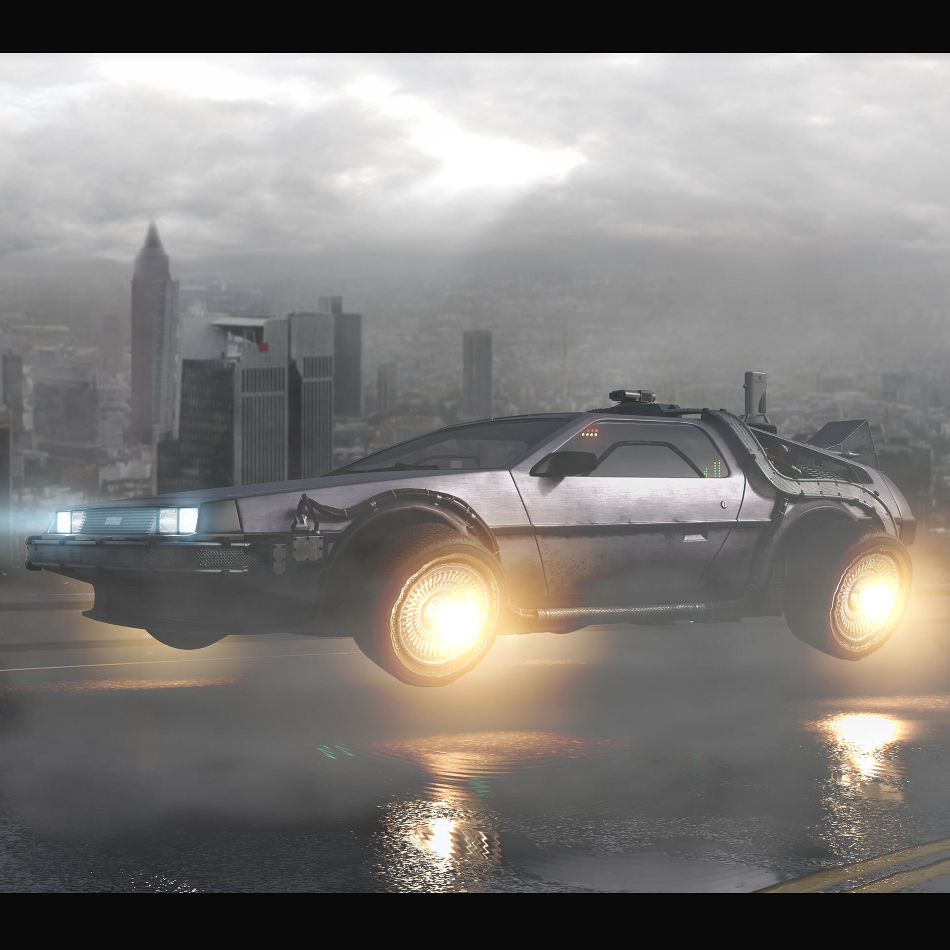 ArtStation - DeLorean Landing /Take Off test