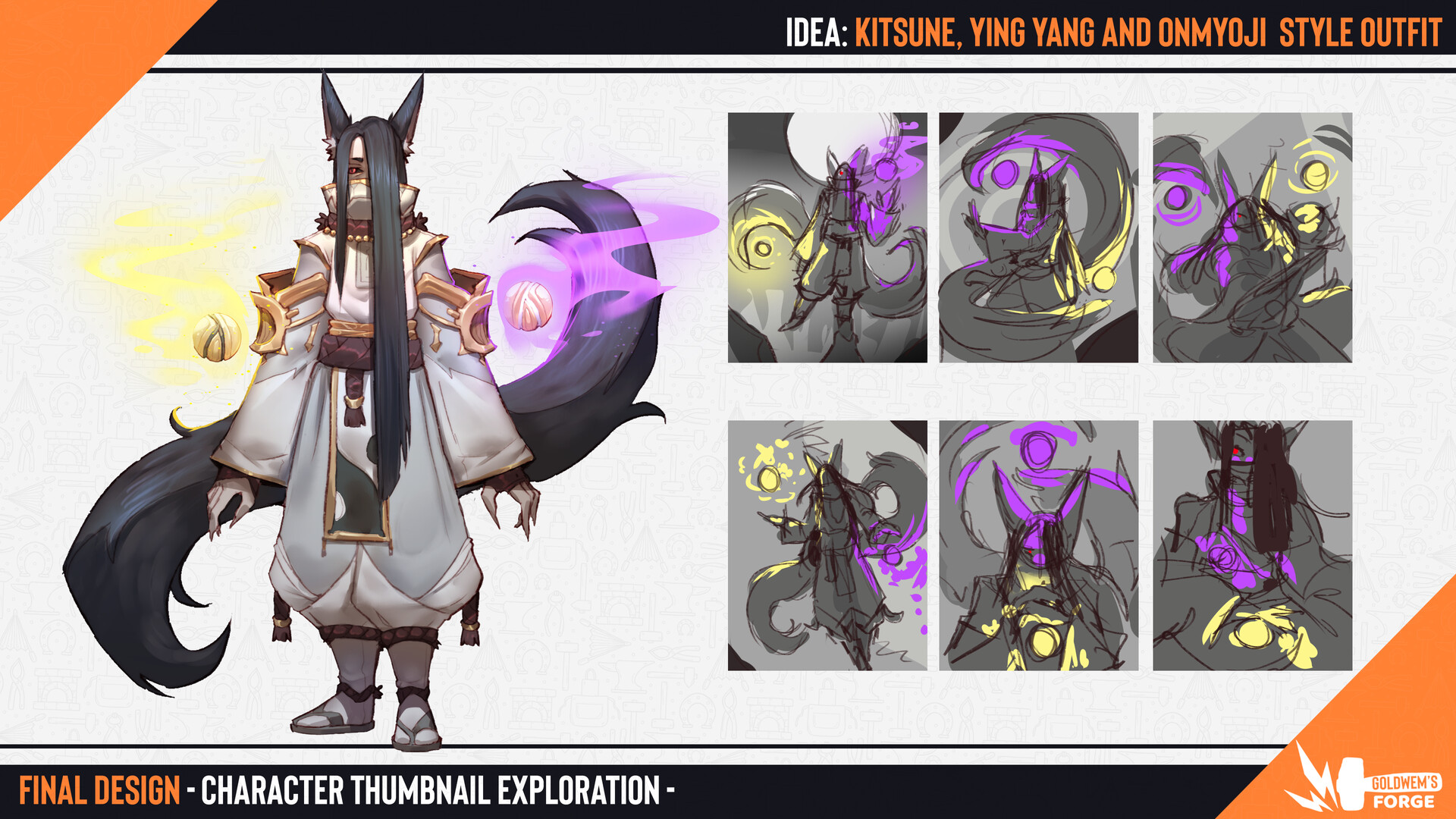 ArtStation - IDEA " Kistune - Onmyoji - Yin Yang " CHARACTER DESIGN PRACTICE