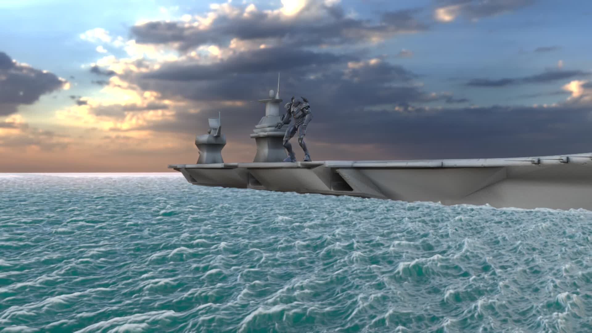 ArtStation - FLIP SIMULATION COMBINED OCEAN SPECTRUM - REDSHIFT | HOUDINI | KARMA WITH BREAKDOWN