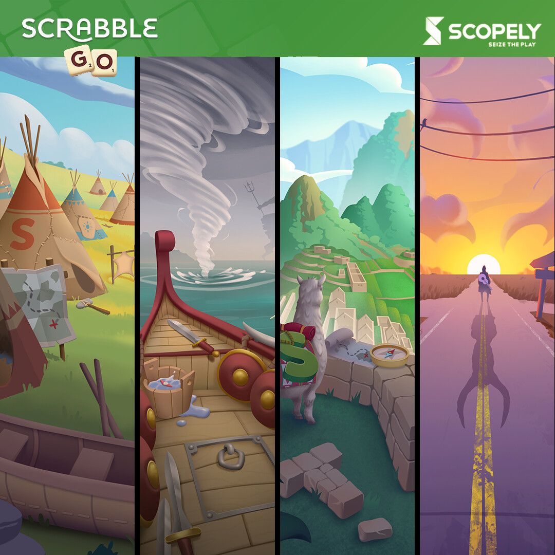 ArtStation - llustrations for Scrabble GO