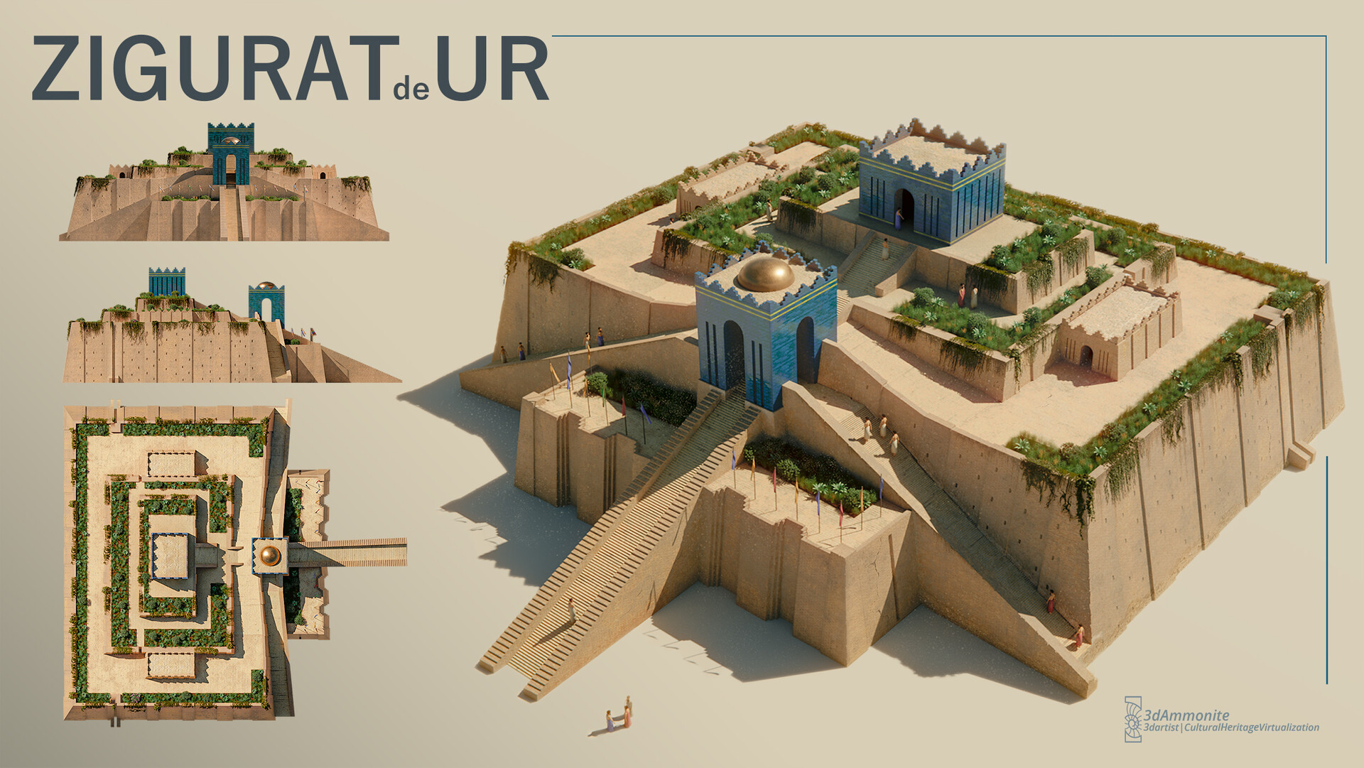 ArtStation - The Great Ziggurat of Ur Infographic | El gran zigurat de ...