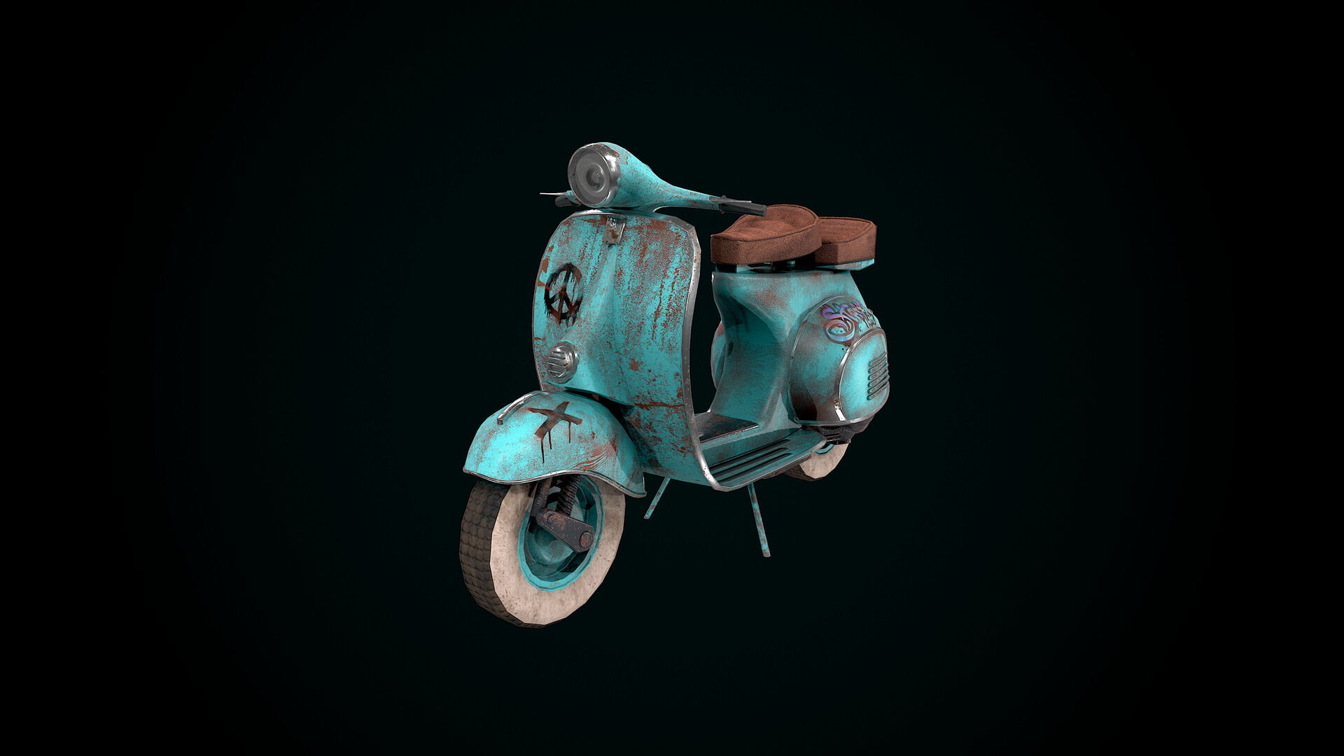 ArtStation - Abandoned rusty scooter - Game ready