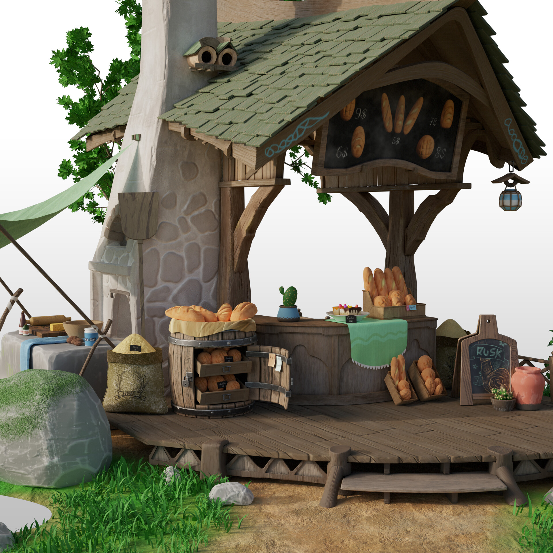 ArtStation - Crocodile Bakery - Stylized Game-Ready 3D Environment