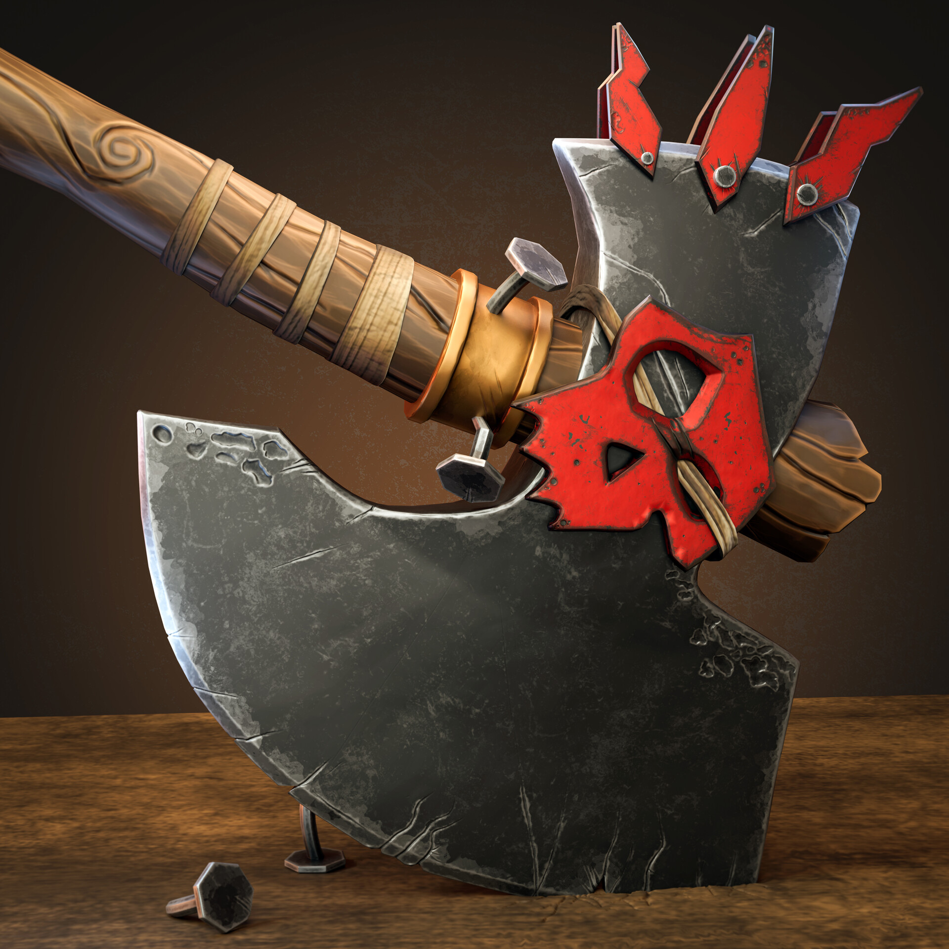 ArtStation - Warhammer Axe - Stylized PBR Texturing (Fanart)