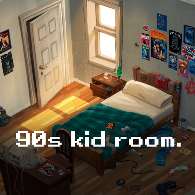 ArtStation - 90s punk kid room