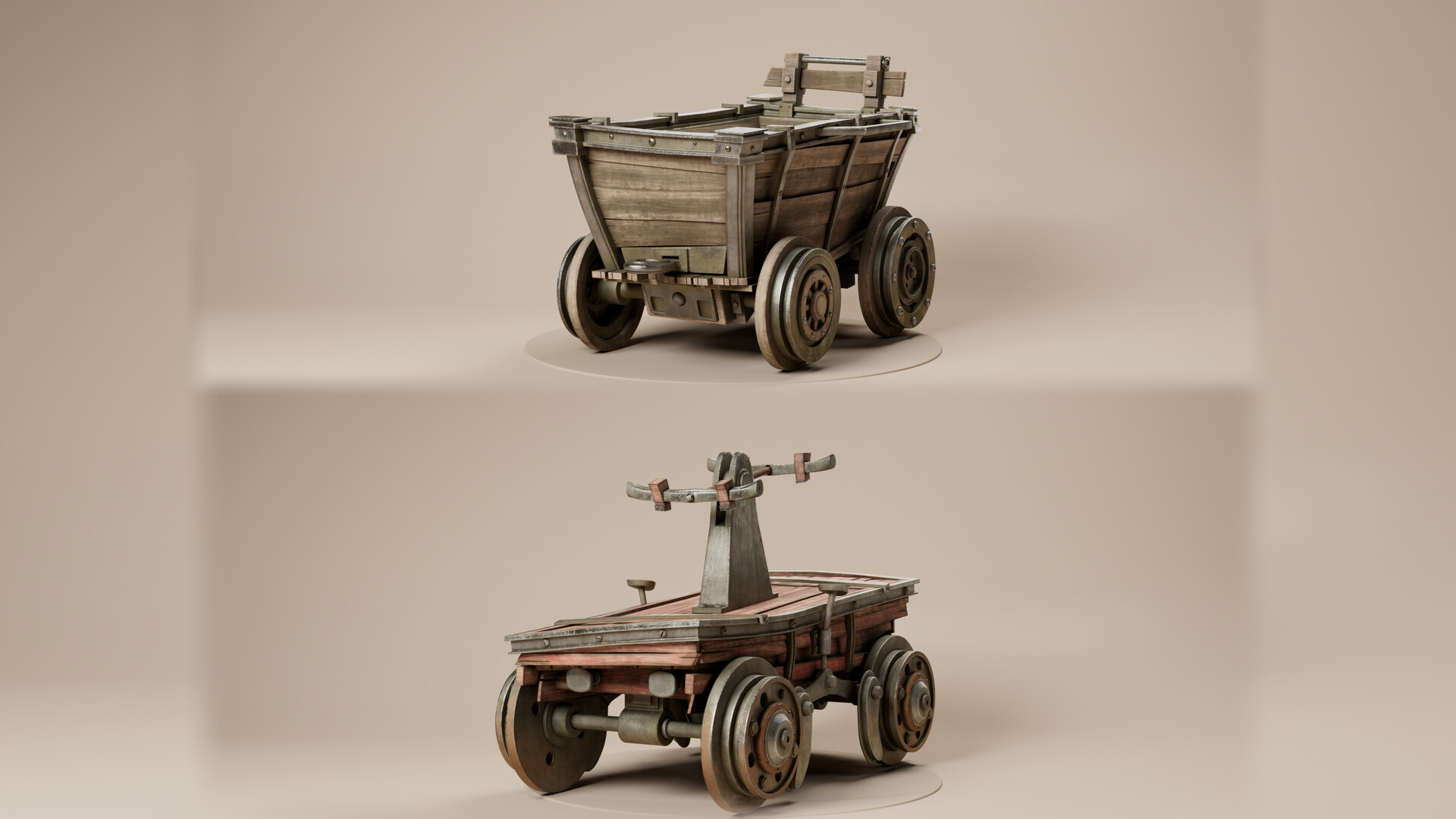 ArtStation - Western Wagon and Handcar - "Ruades Vers L'Or" Short Movie