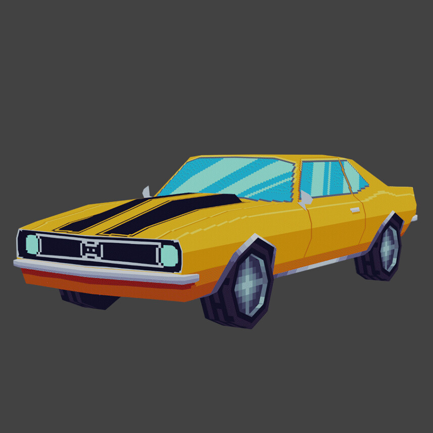 ArtStation - Chevrolet - 3D Pixel Car