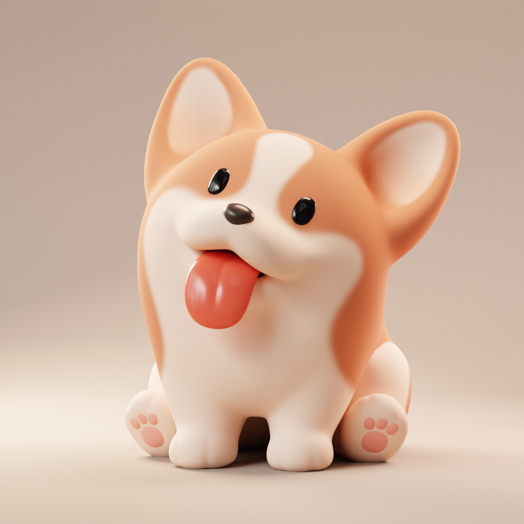 ArtStation - Cartoon Corgi Dog