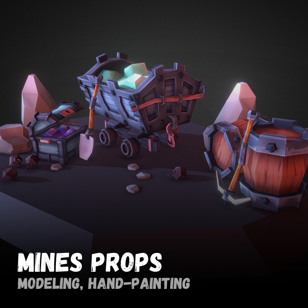 ArtStation - Mines props - Low-poly