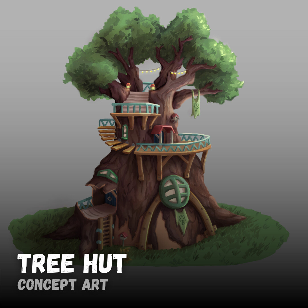 ArtStation - Tree Hut - Concept Art