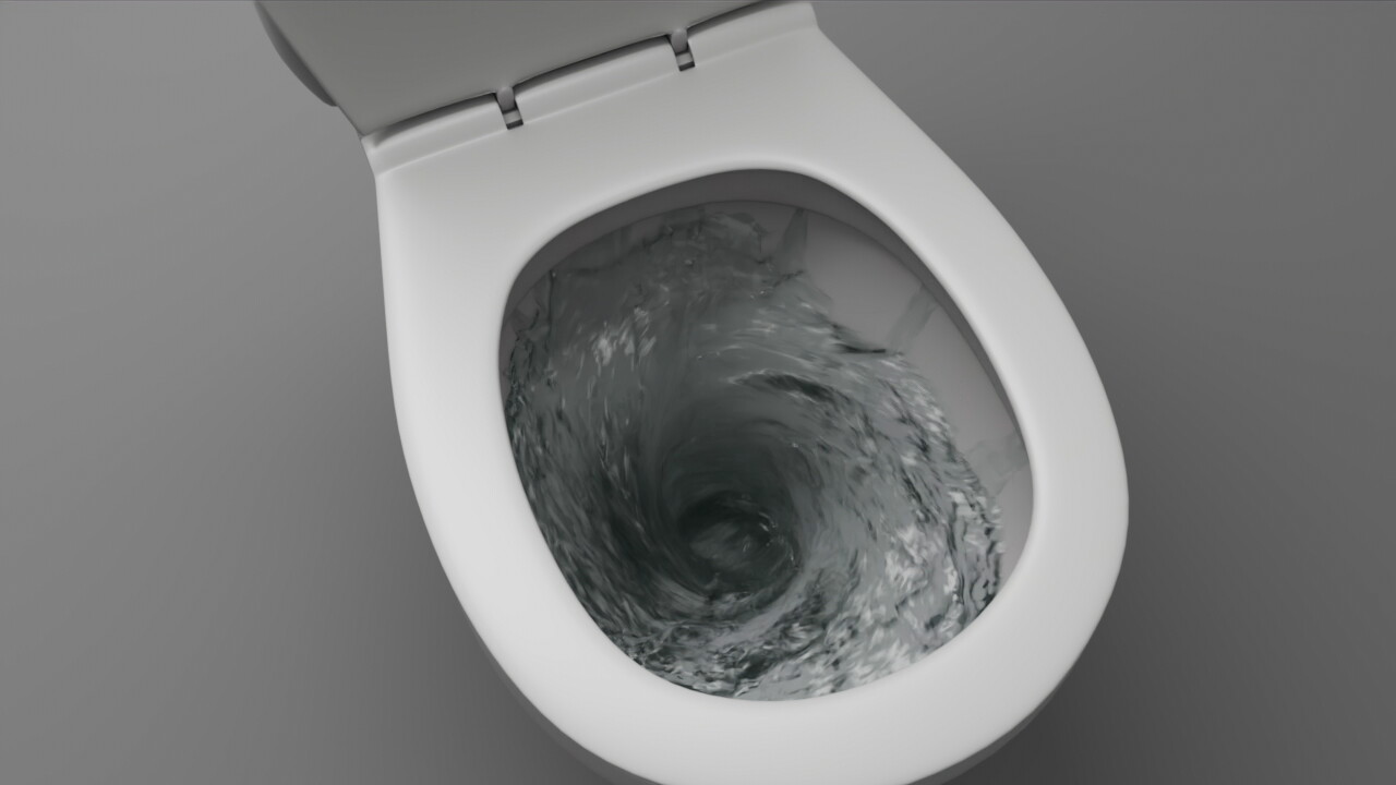 ArtStation - Toilet Flush fluid simulation