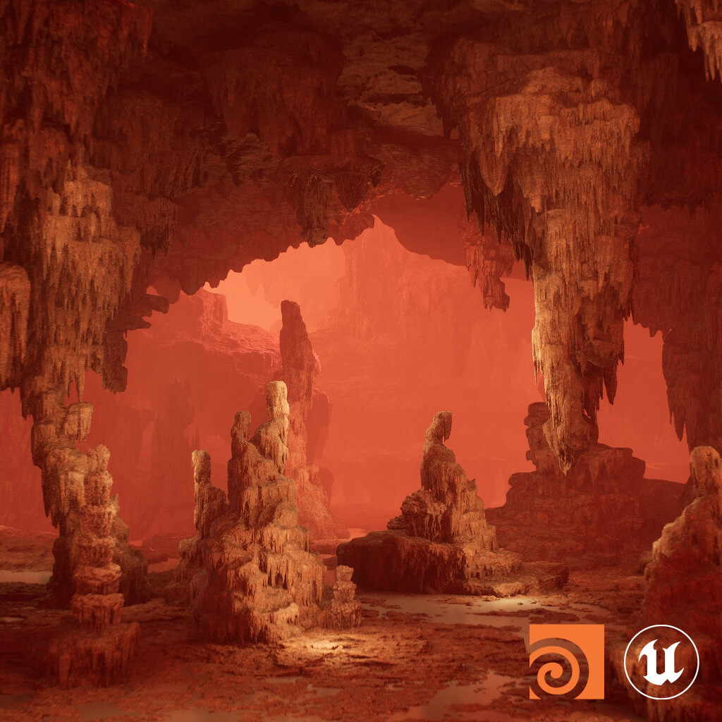 ArtStation - Cave - Houdini generation - Unreal rendering