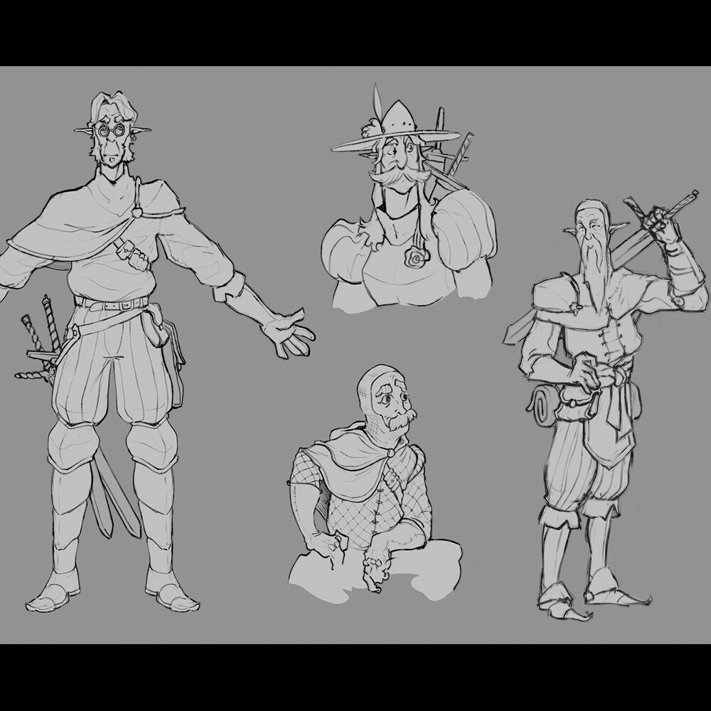 ArtStation - DnD Character Design - Half Elf Knight