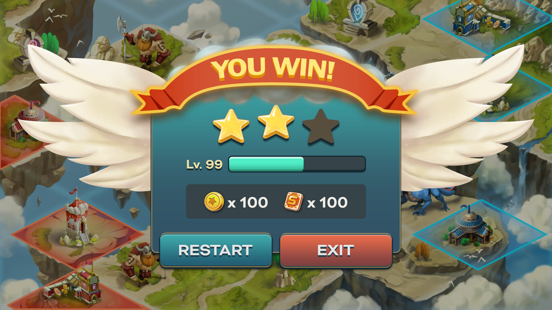 ArtStation - Casual mobile game UI and Game Result animation