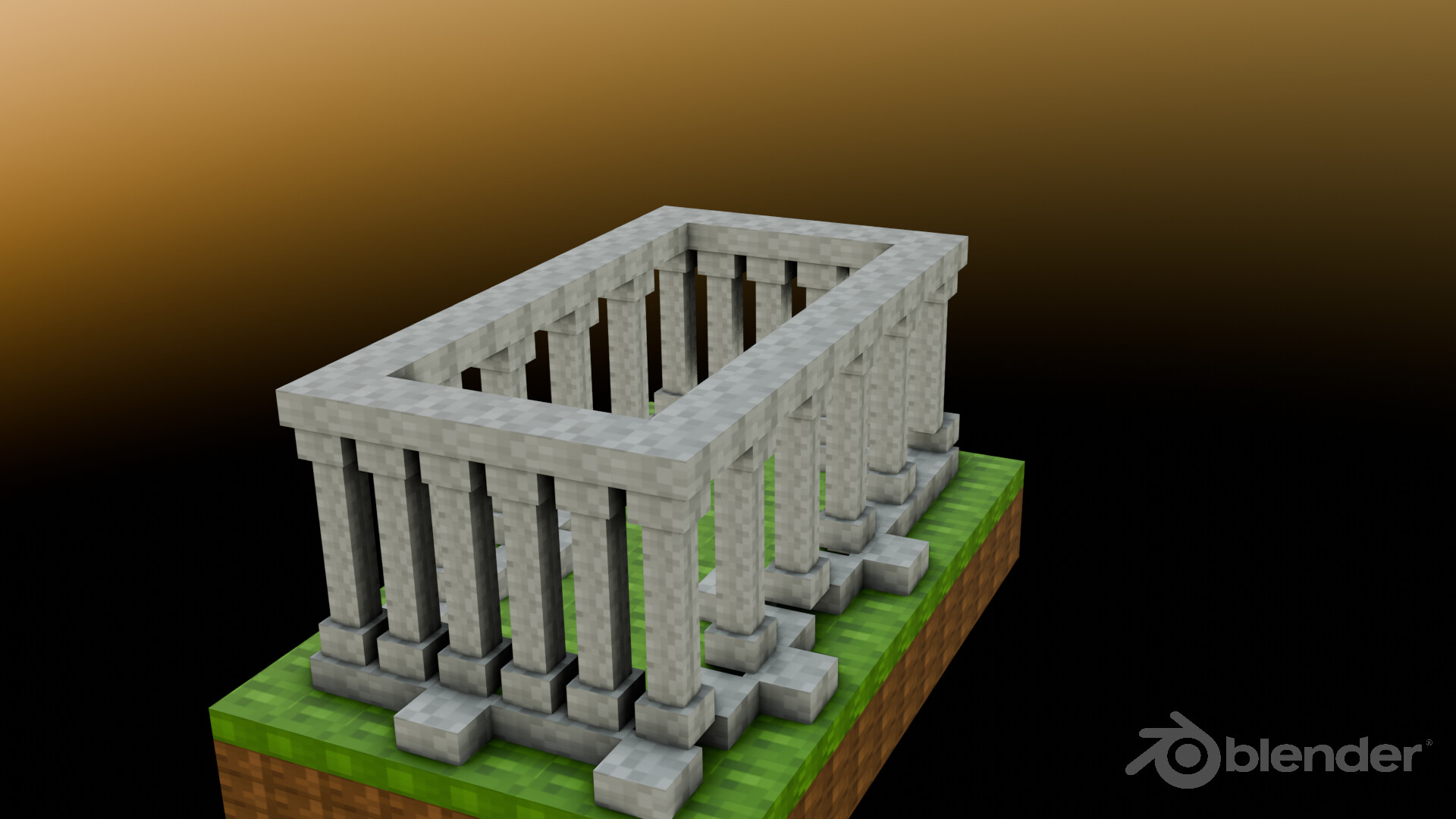 ArtStation - Minecraft temple in Blender