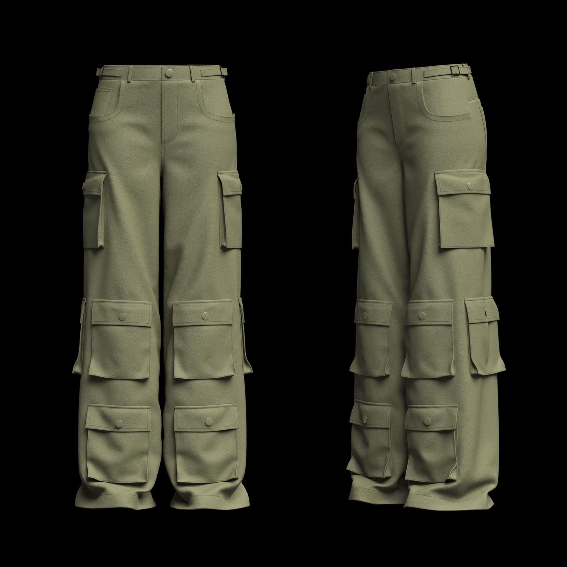 ArtStation - Womens Cargo pant 3d Model