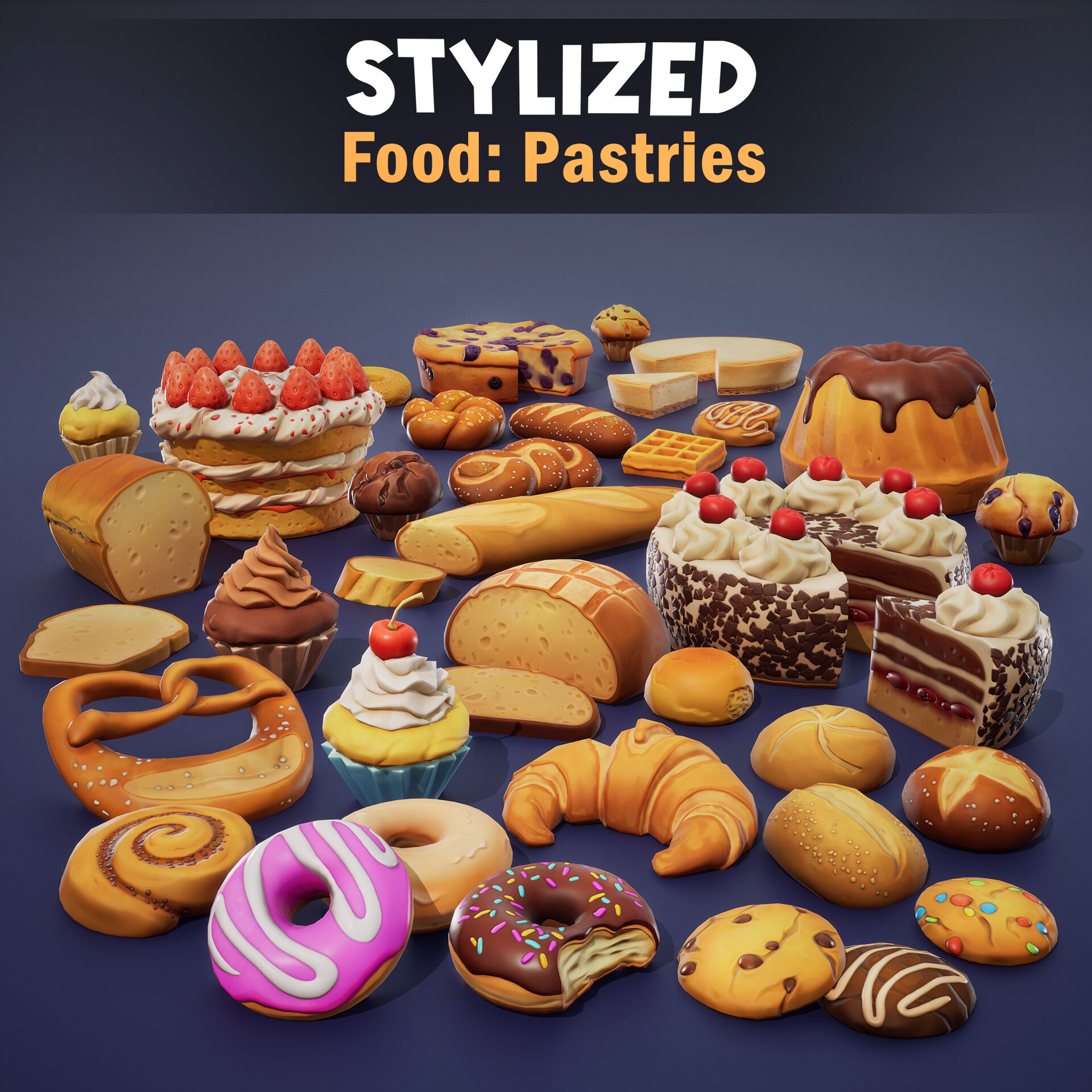 ArtStation - Stylized Food: Pastries