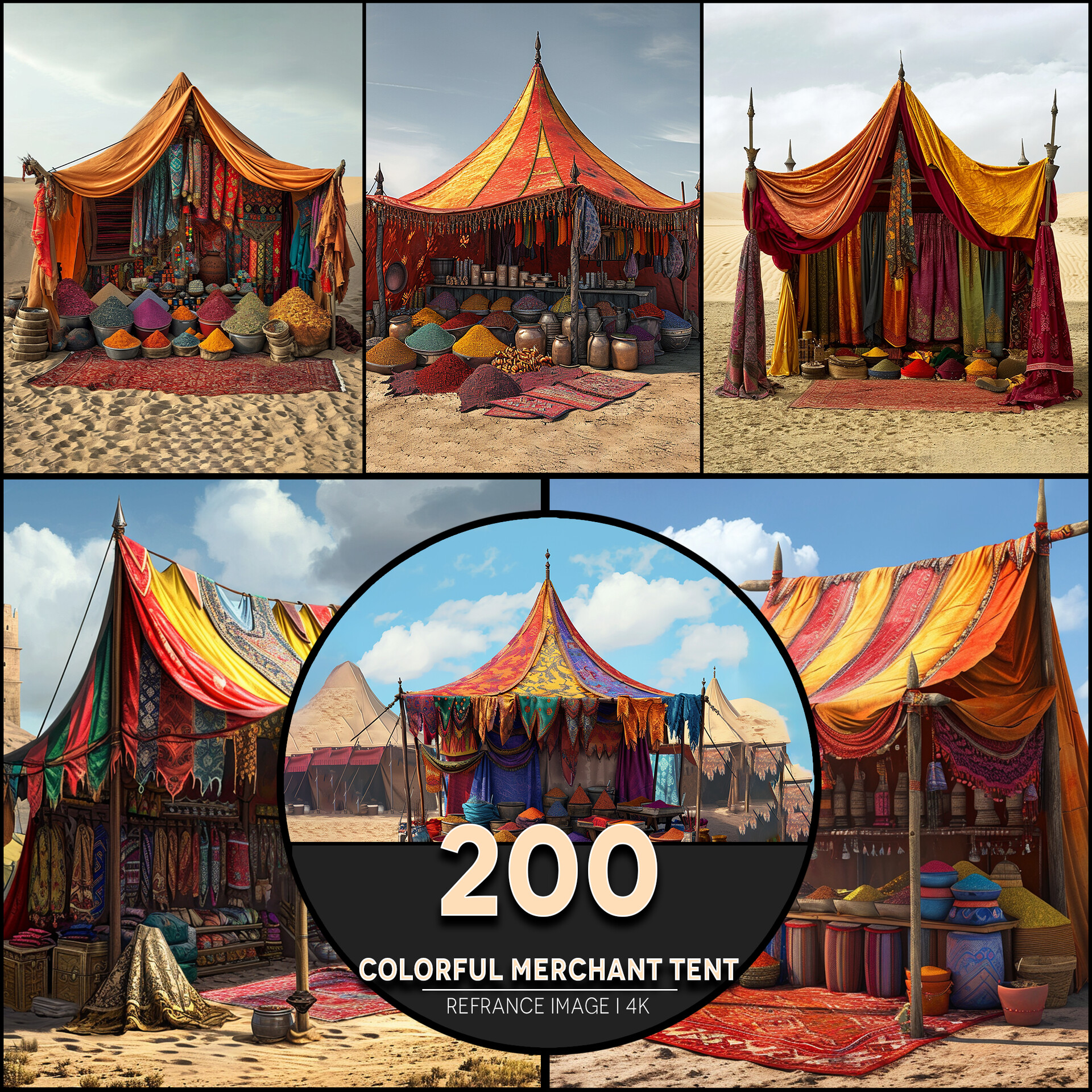 ArtStation - Colorful Merchant Tent 4K Reference/Concept Images