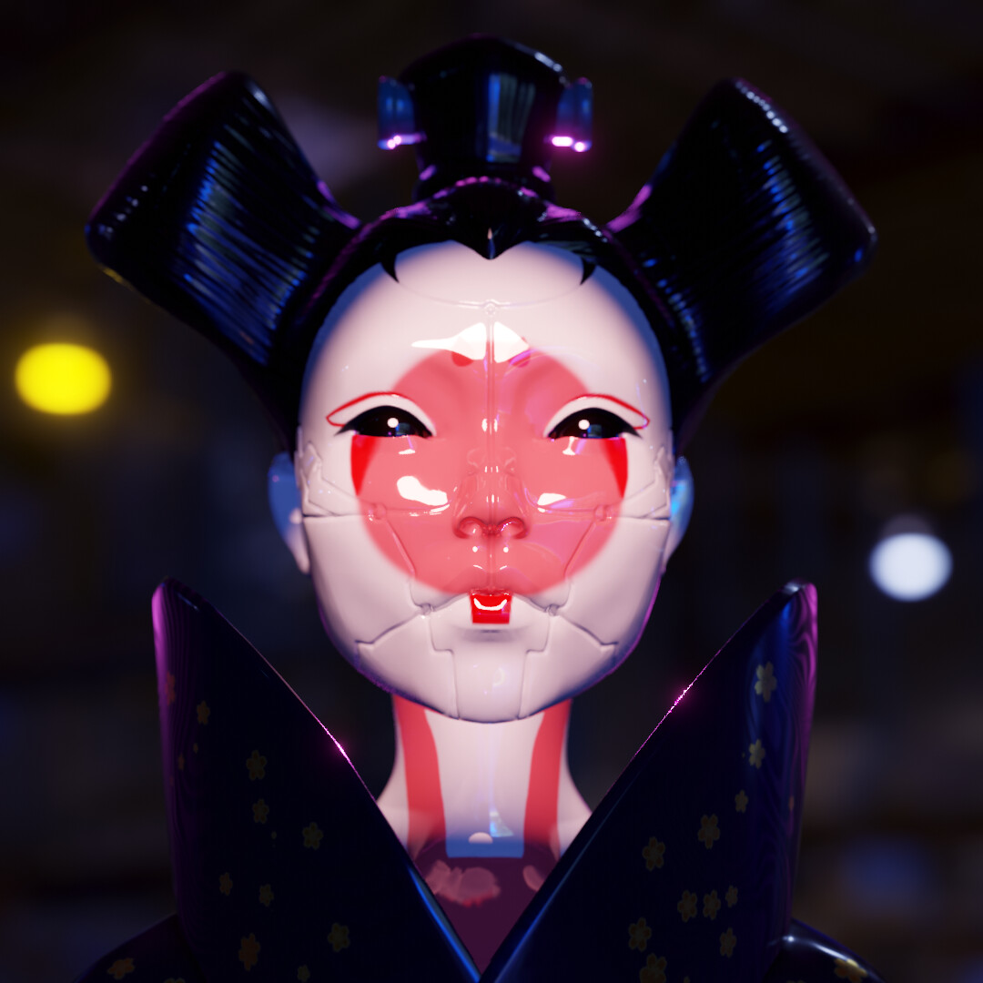 ArtStation - Robot Geisha - Ghost in the Shell