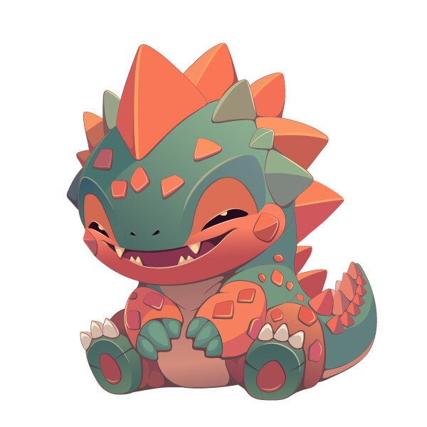 ArtStation - Little smiling dino.