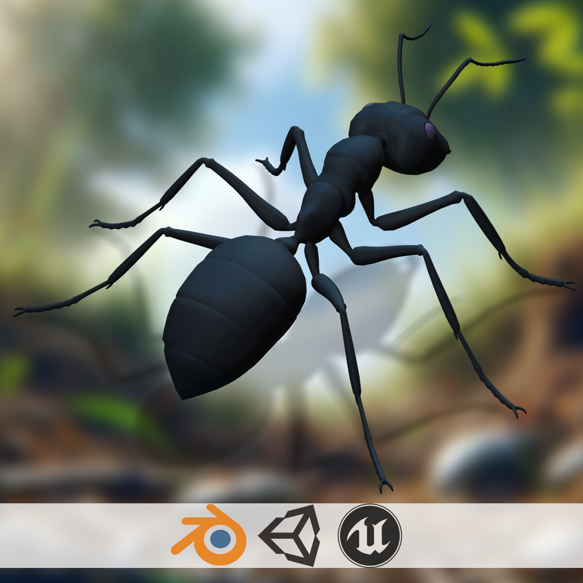 ArtStation - Insect Garden Mighty VR Myrmidon 3D Ant Mode Low-poly 3D model