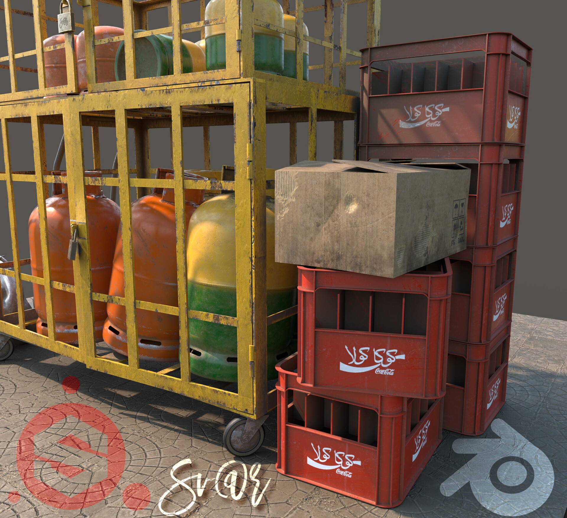 ArtStation - Gaz Propane bottle Cage