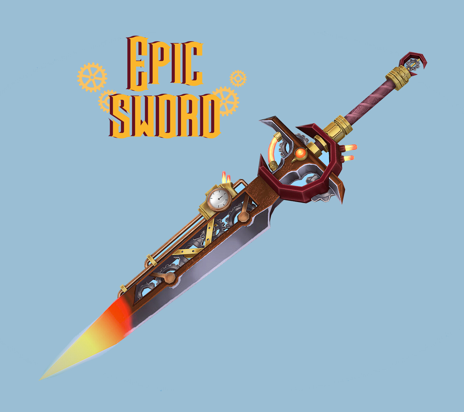 ArtStation - Heated Steampunk Sword 3D