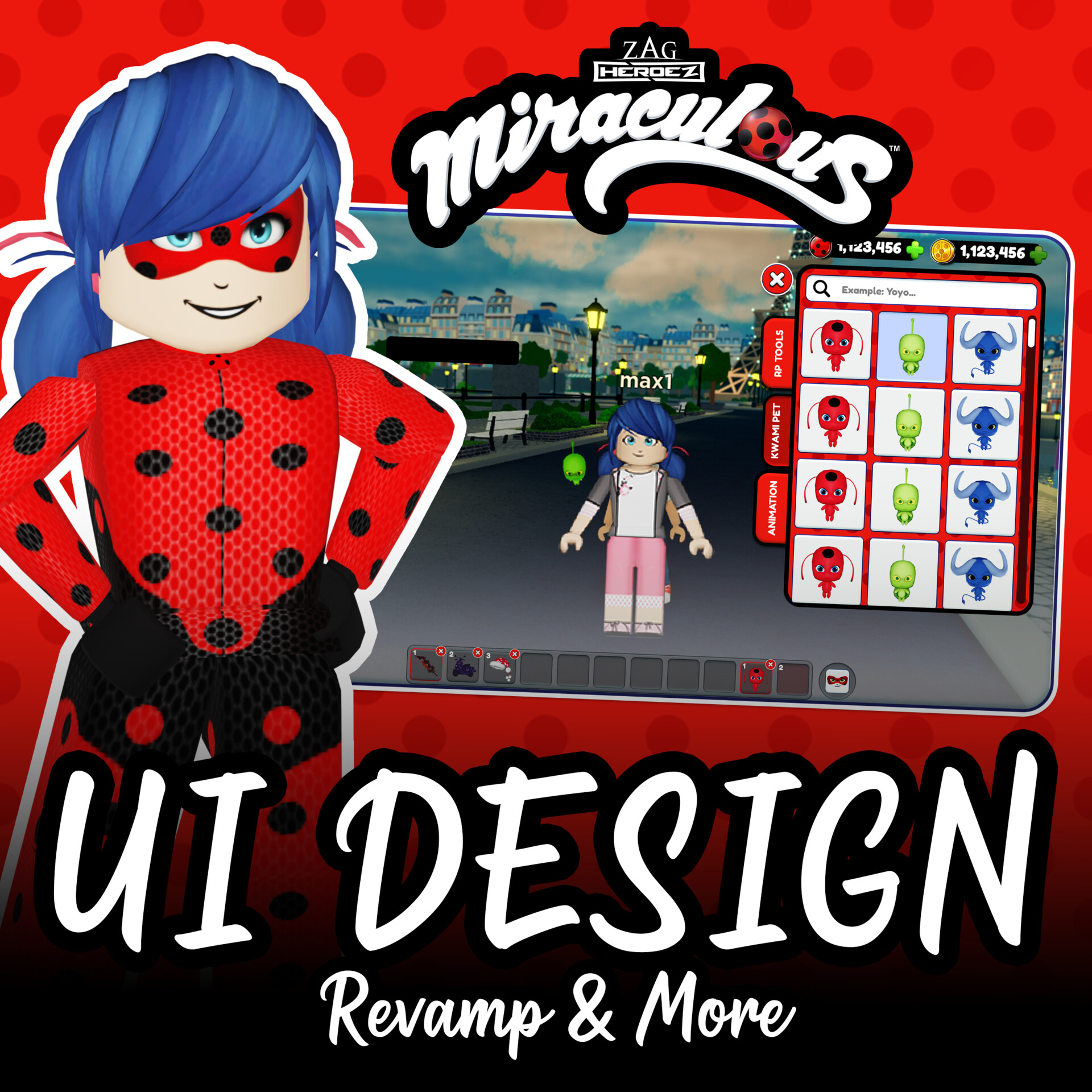 ArtStation - UI Design for Miraculous Ladybug Roblox Game