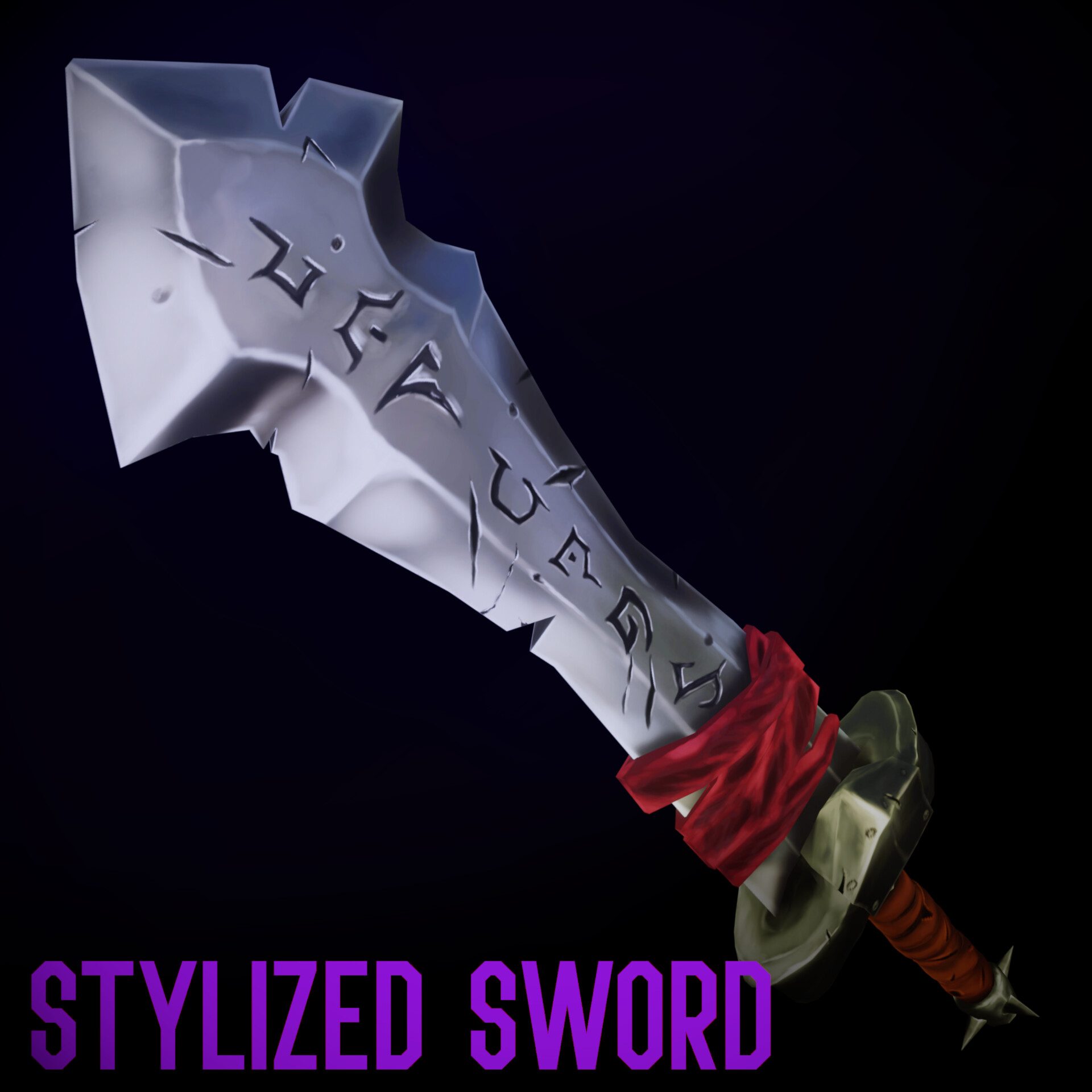 ArtStation - Stylized Damaged Runic Sword
