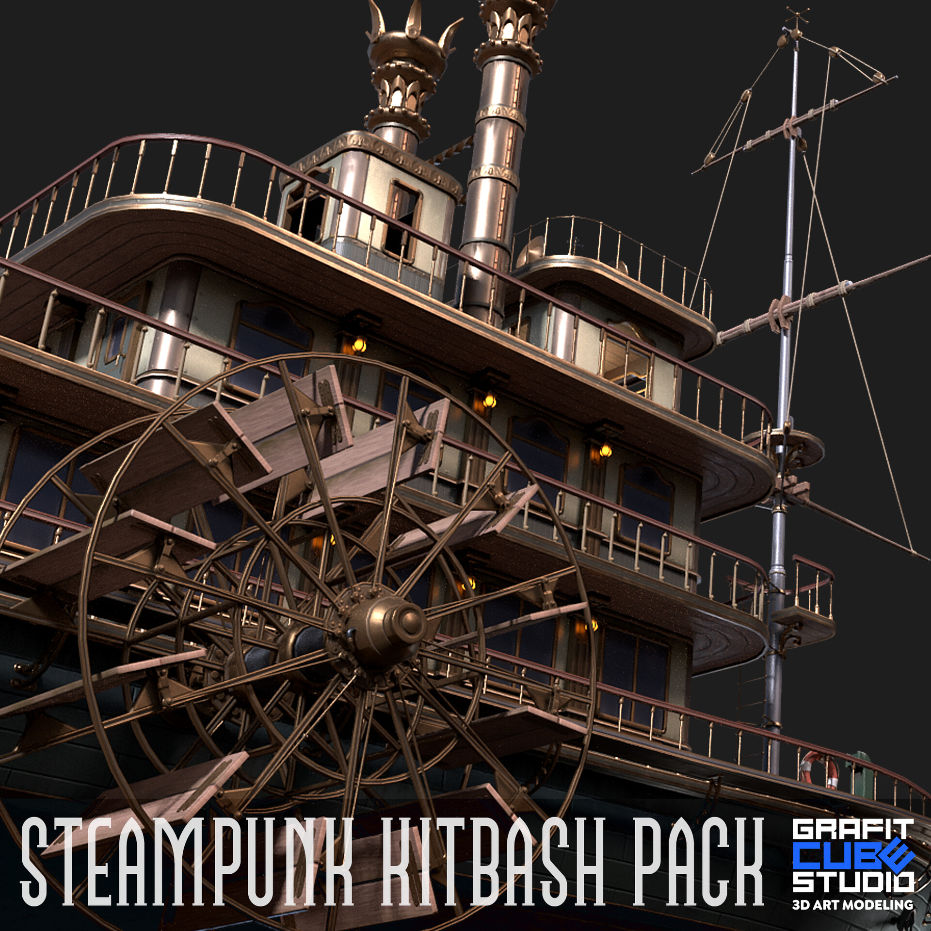 ArtStation - 3D Steampunk Passenger Ship