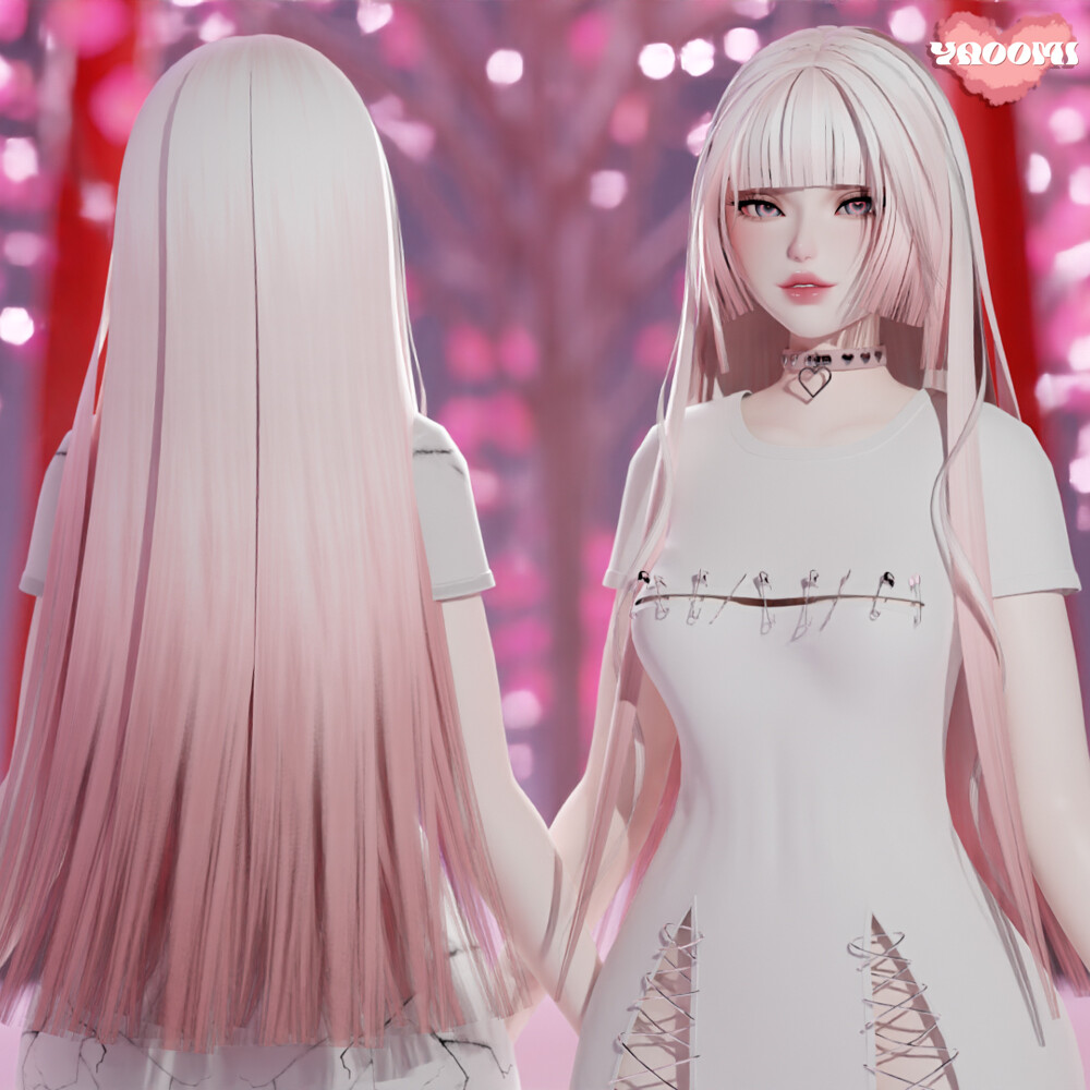 ArtStation - Yaoomi's Hime Cut Hair for VRChat