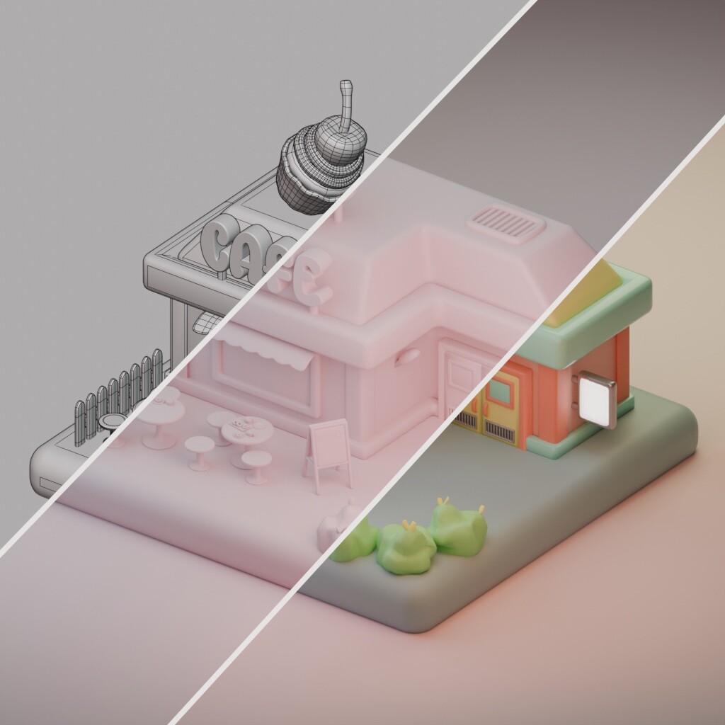 ArtStation - Cute cafe