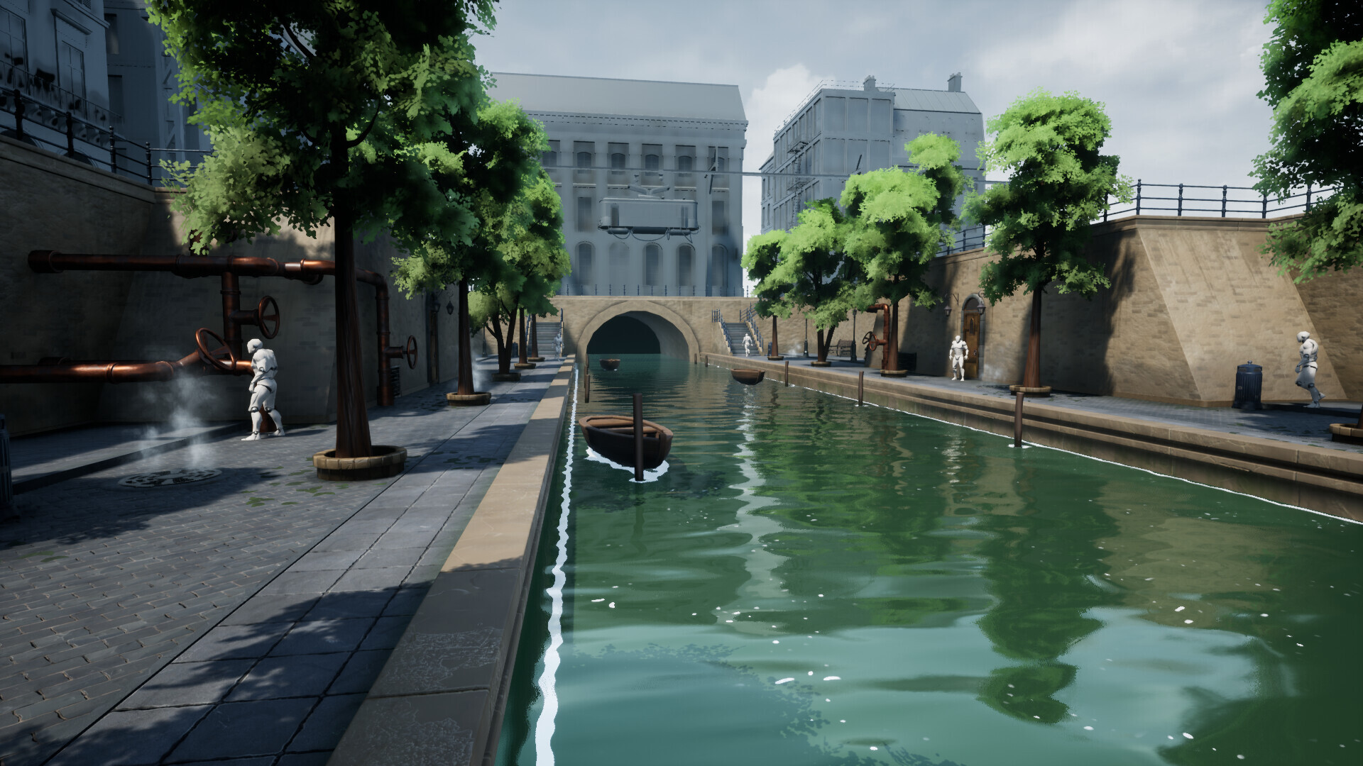 ArtStation - River embankment (with trees and water)