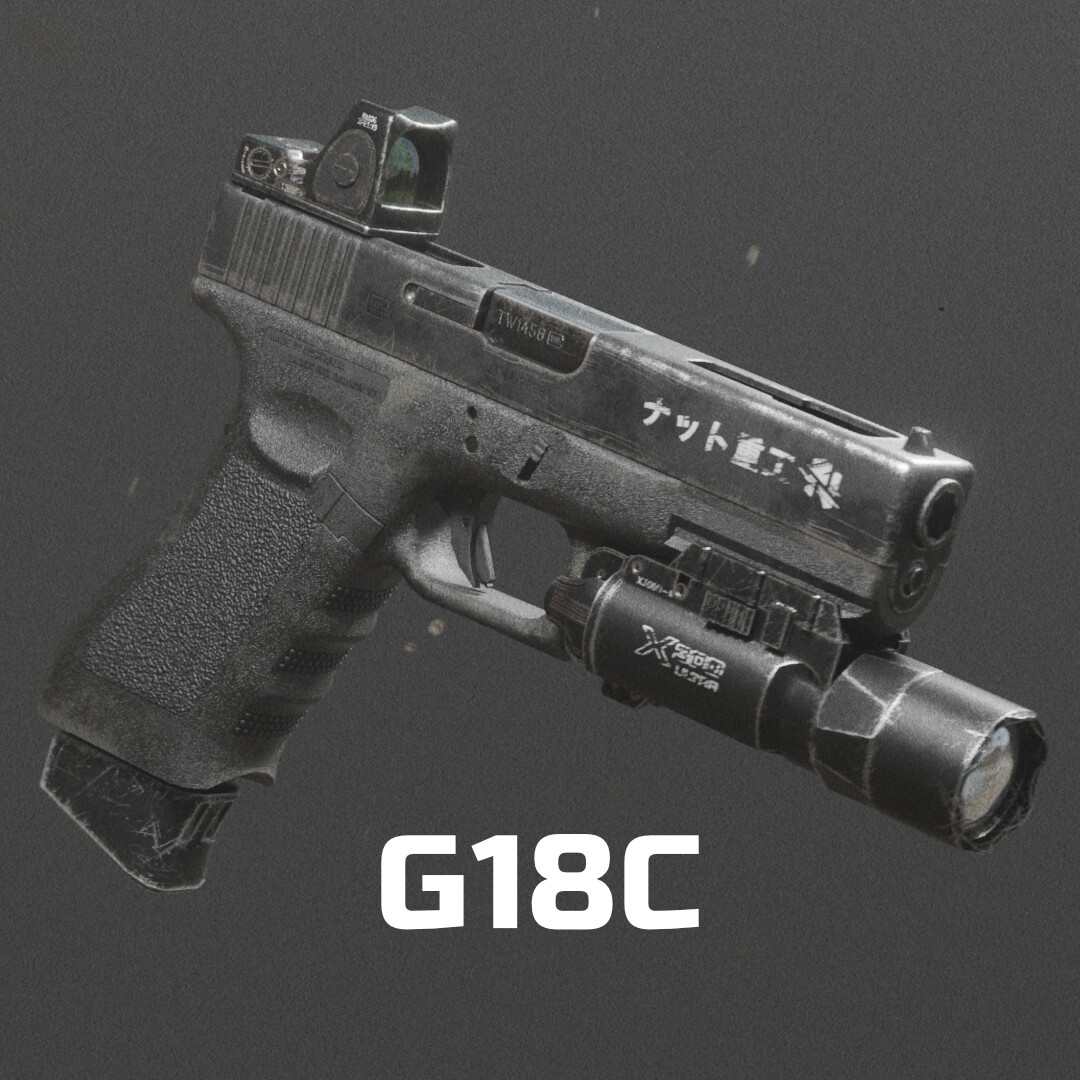 ArtStation - Glock 18C - Low Poly and Procedural Texturing