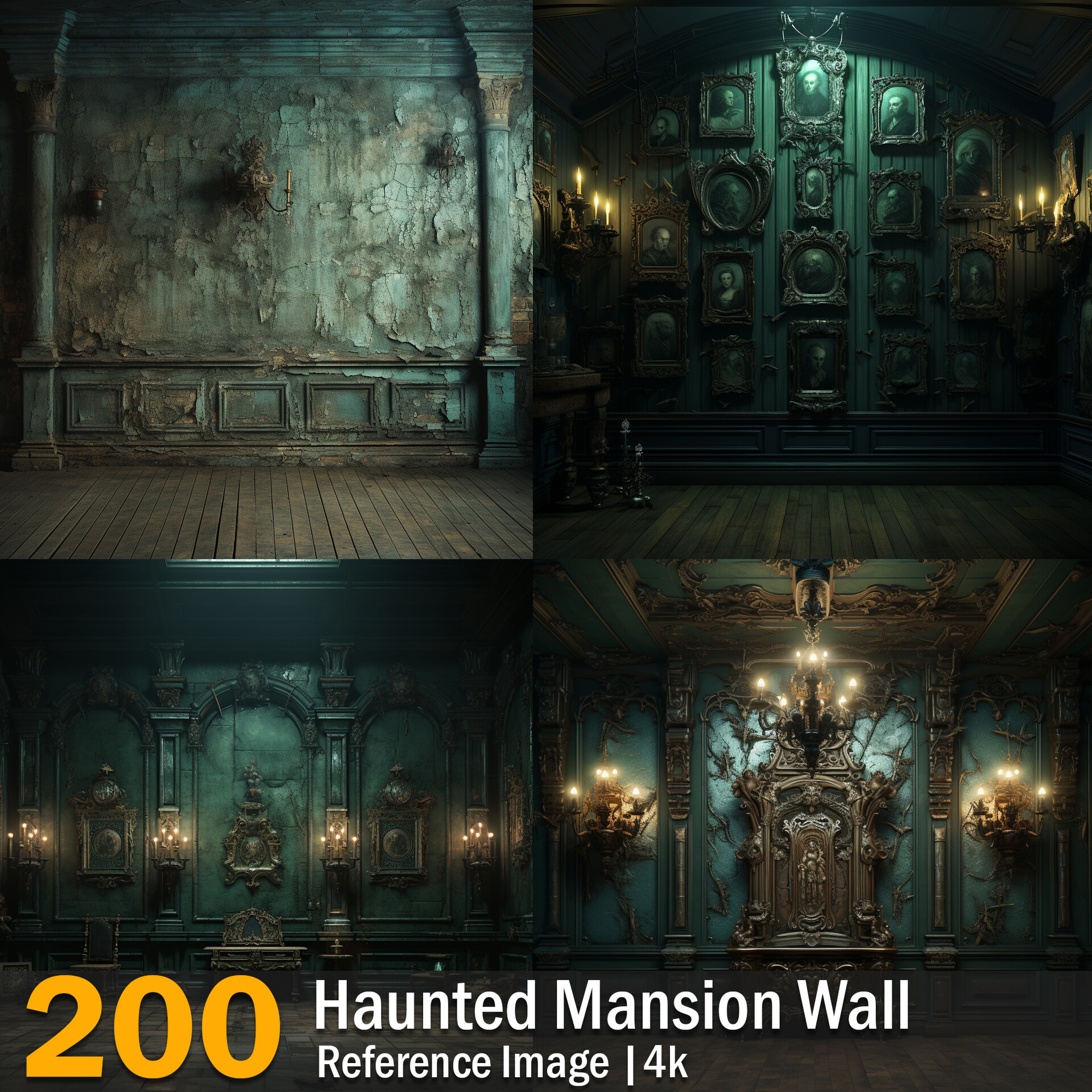 ArtStation - Haunted Mansion Wall | Reference Images | 4K