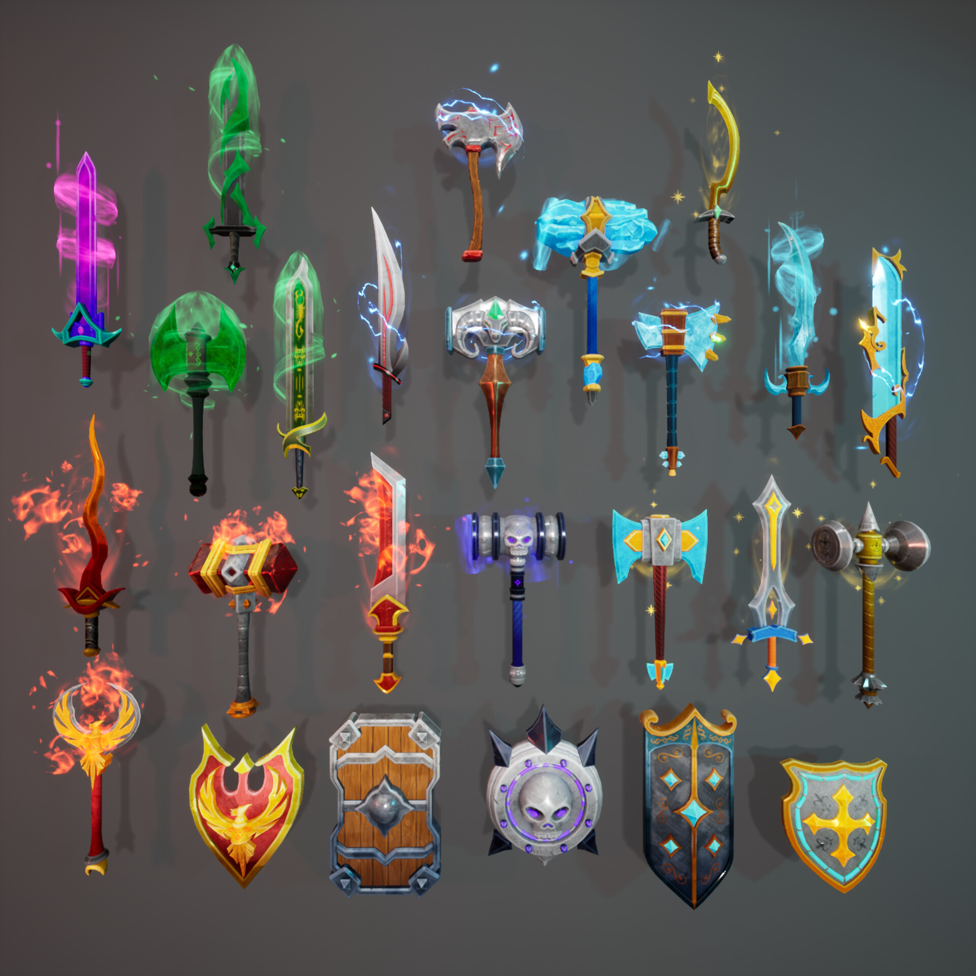 ArtStation - 3D Stylized Medieval Fantasy Weapons