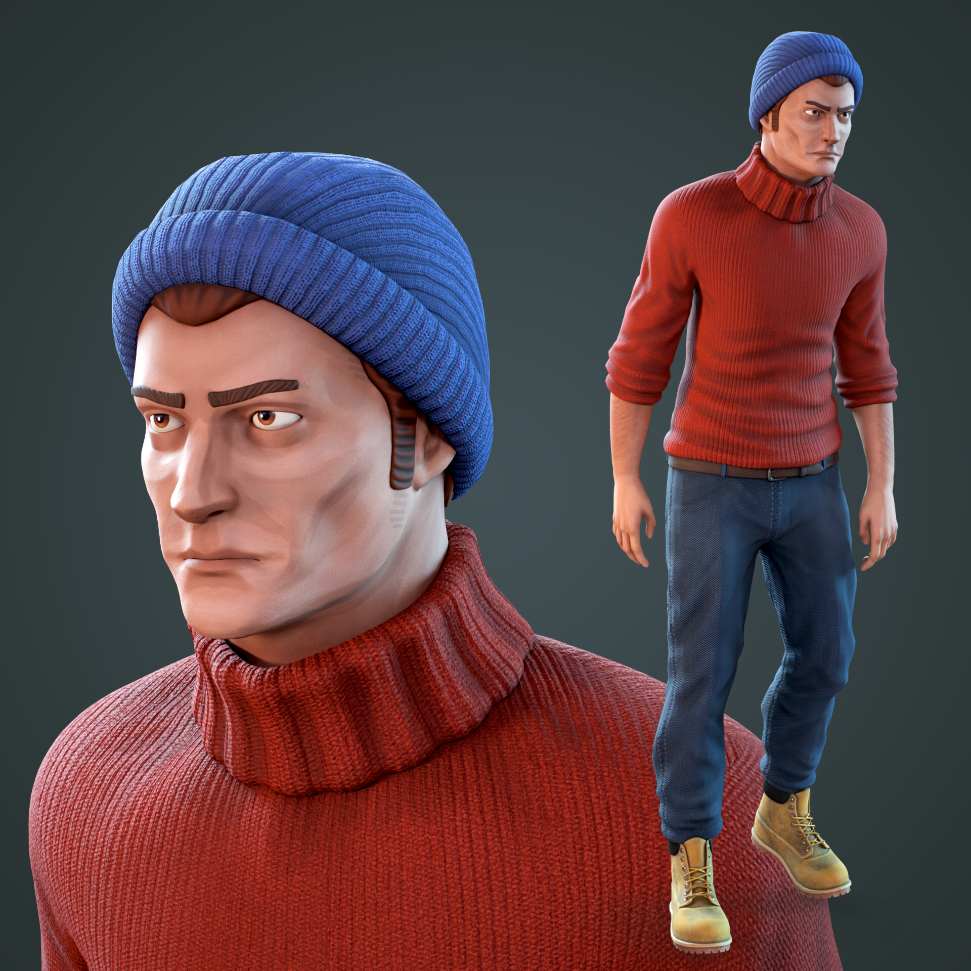 ArtStation - Winter Walking - David (Game character)