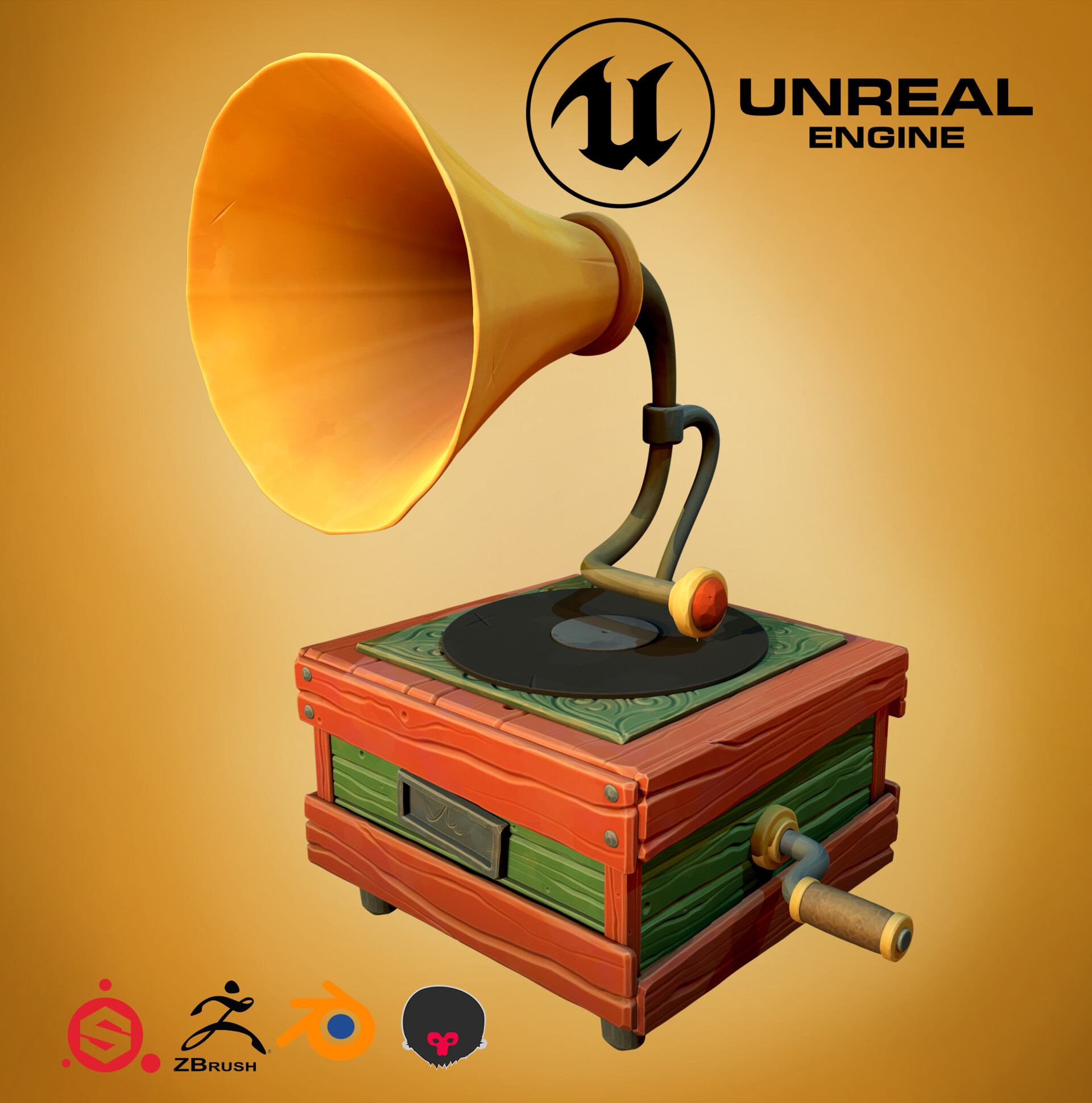 ArtStation - Stylized gramophone