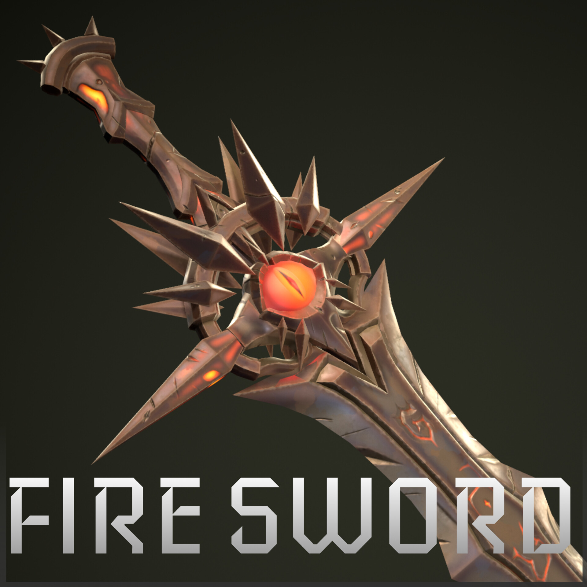 ArtStation - STYLIZED FIRE SWORD