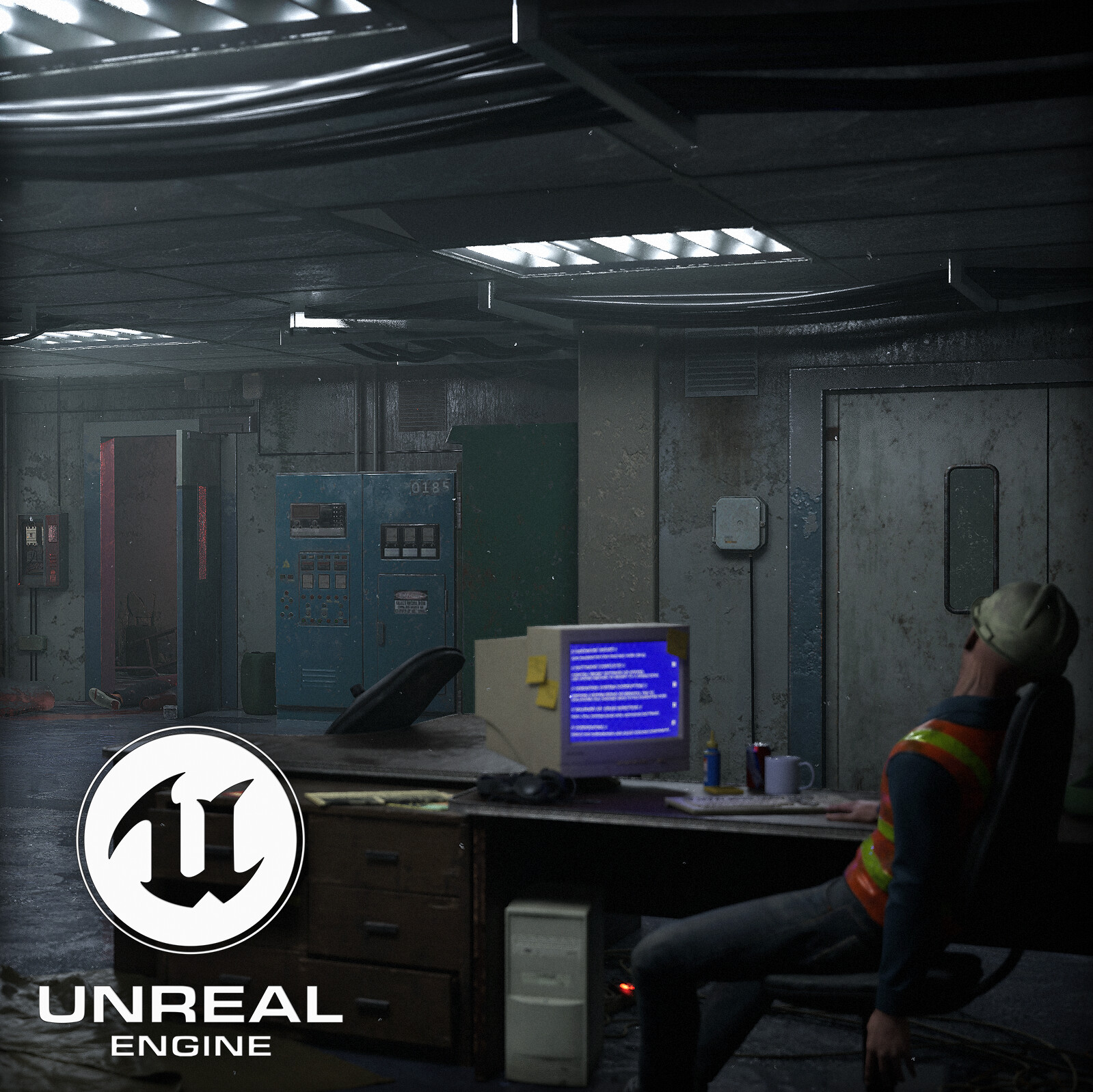 ArtStation - A post-apocalyptic 3D office environment devoid of life