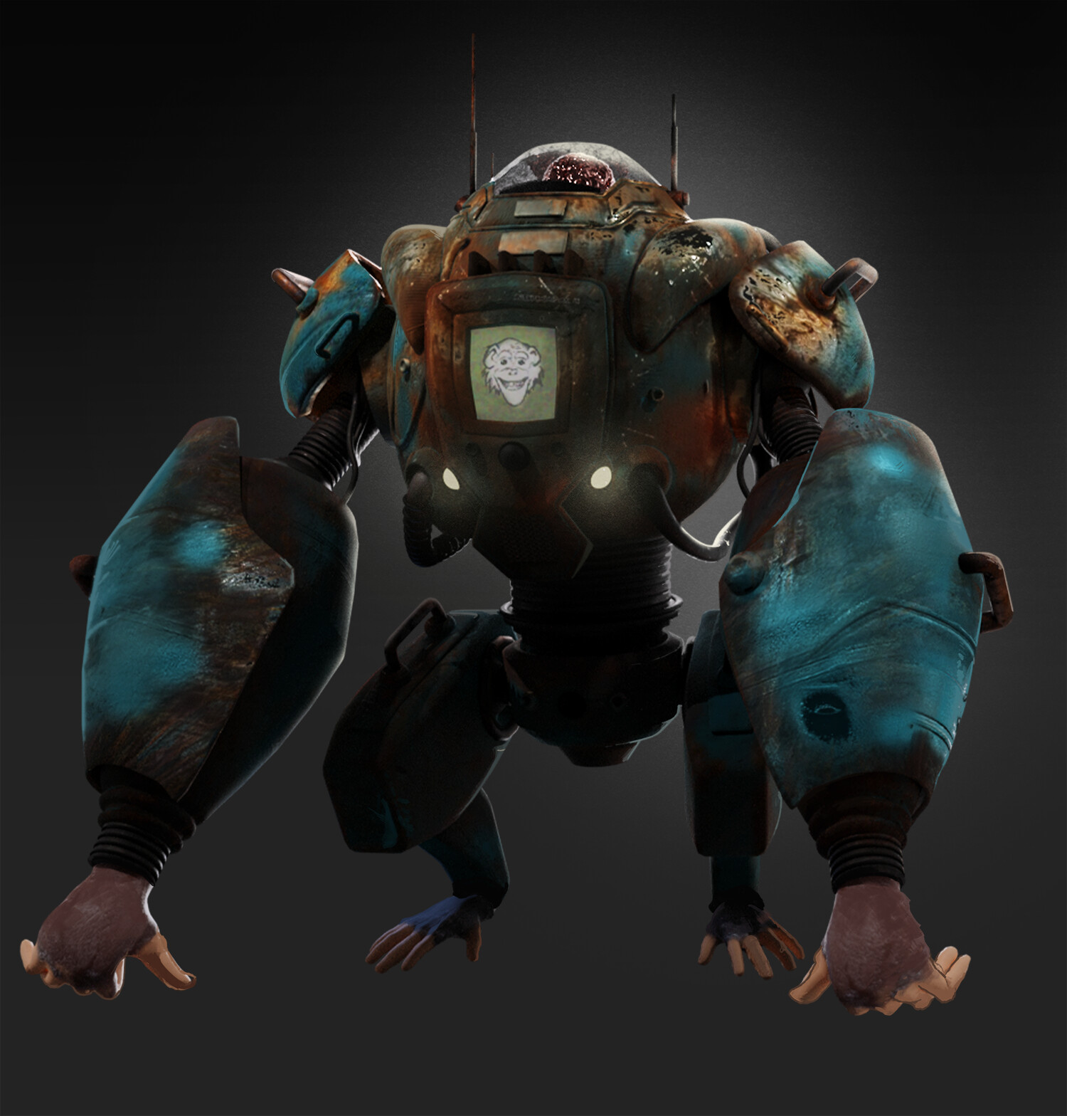 ArtStation - Fallout Robots - Chimp-Bot MK. III