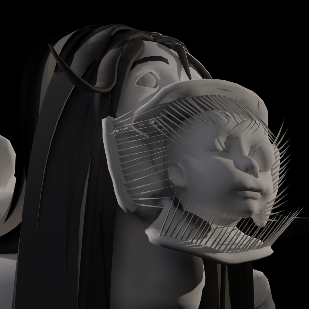 ArtStation - Intern Project - 3D Miasmic Wretchspawn Horrorina Character Modeling