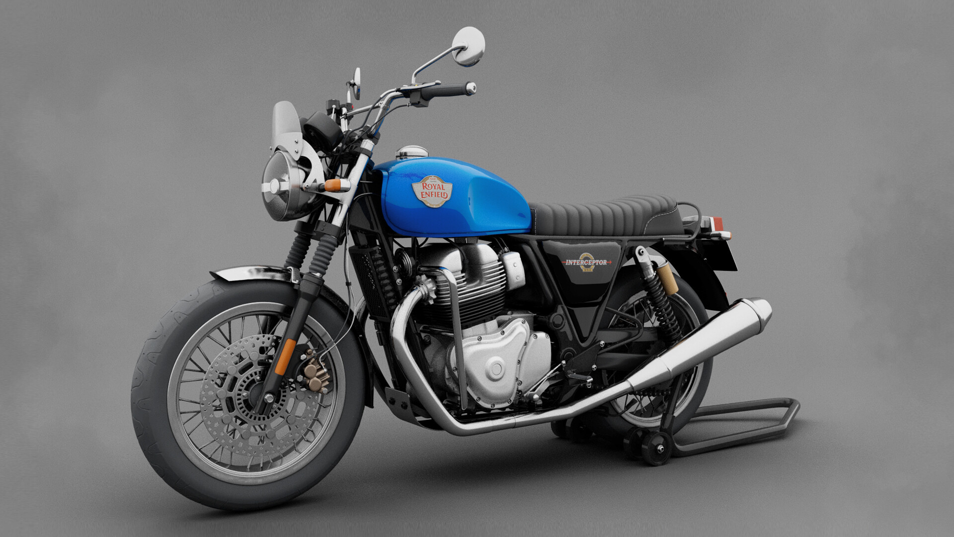 ArtStation - 3D Model Royal Enfield Interceptor 650 parallel twin retro ...