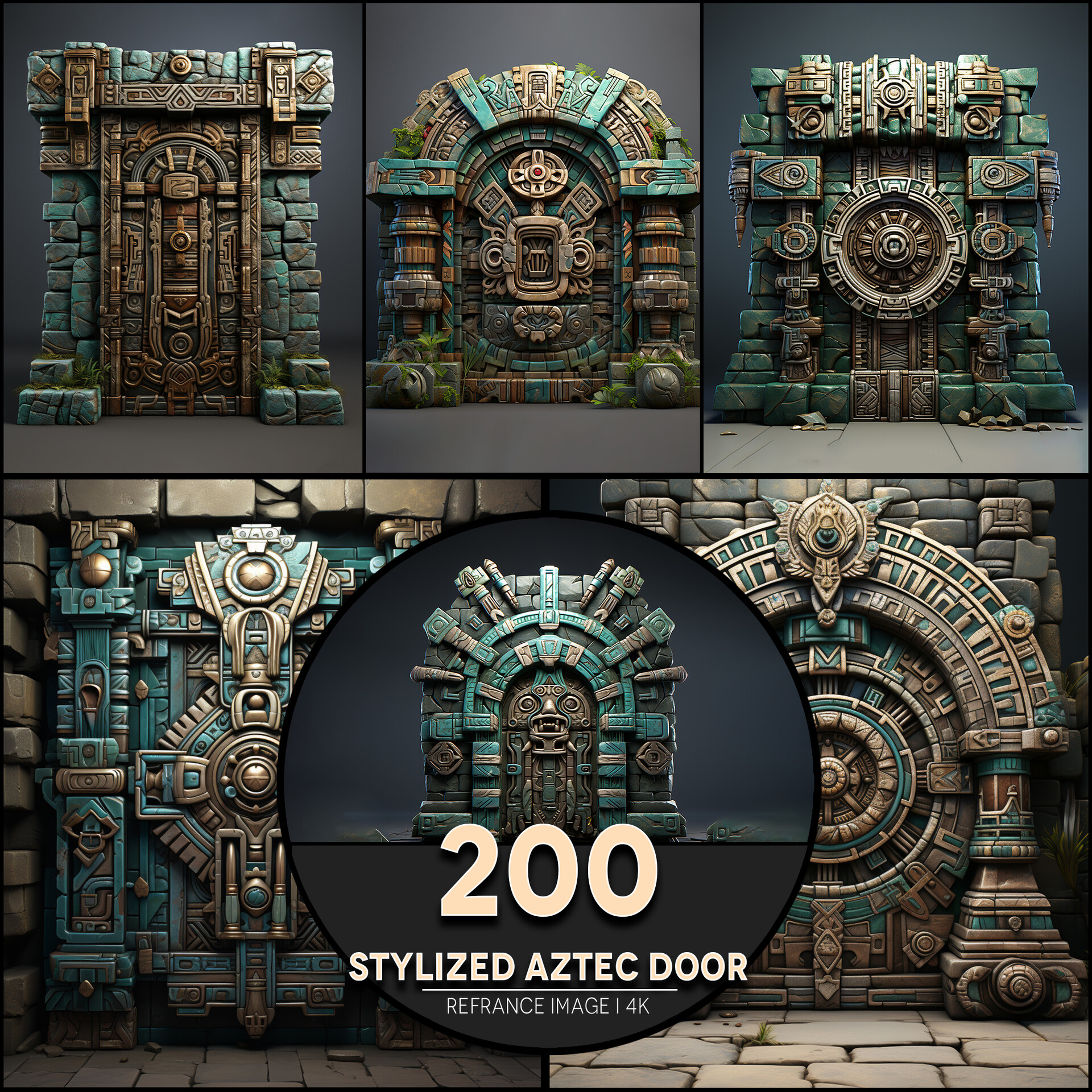ArtStation - Stylized Aztec Door 4K Reference/Concept Images