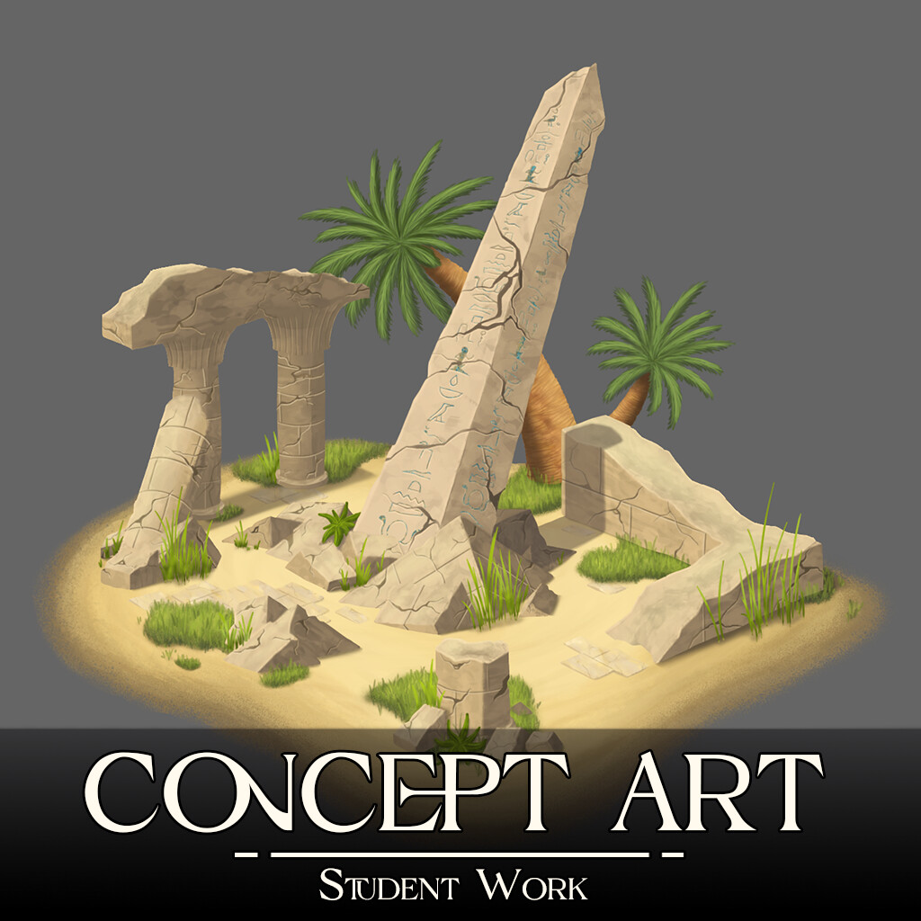 ArtStation - 2D Egyptian Ruins