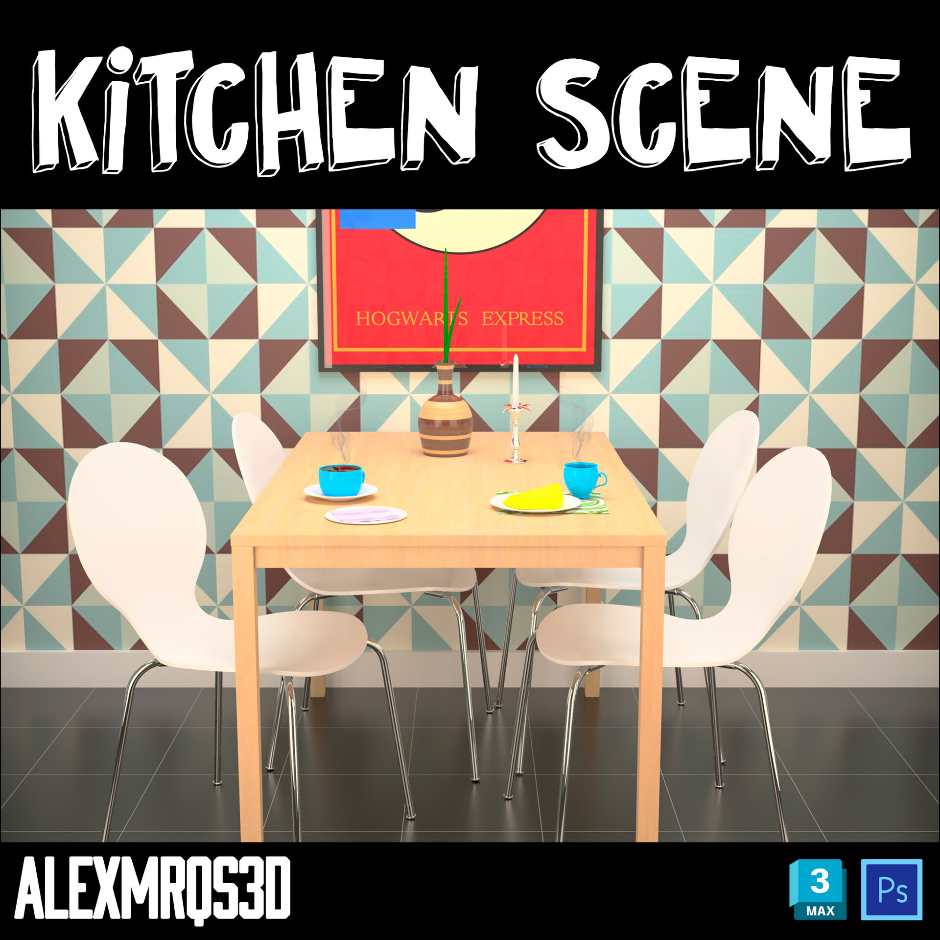 ArtStation - Textured Kitchen Table