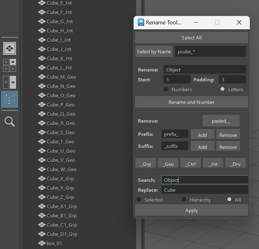 ArtStation - Maya Rename Tool